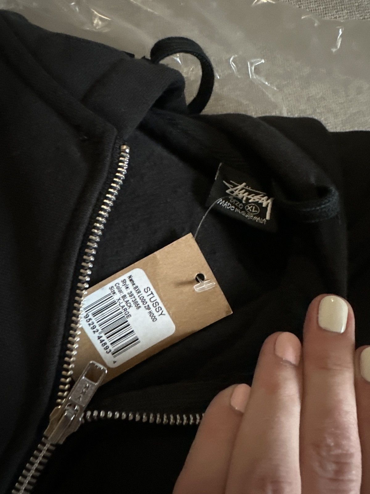 Born X Raised × Stussy Born X Raised Stussy zip code logo hoodie Rip ...