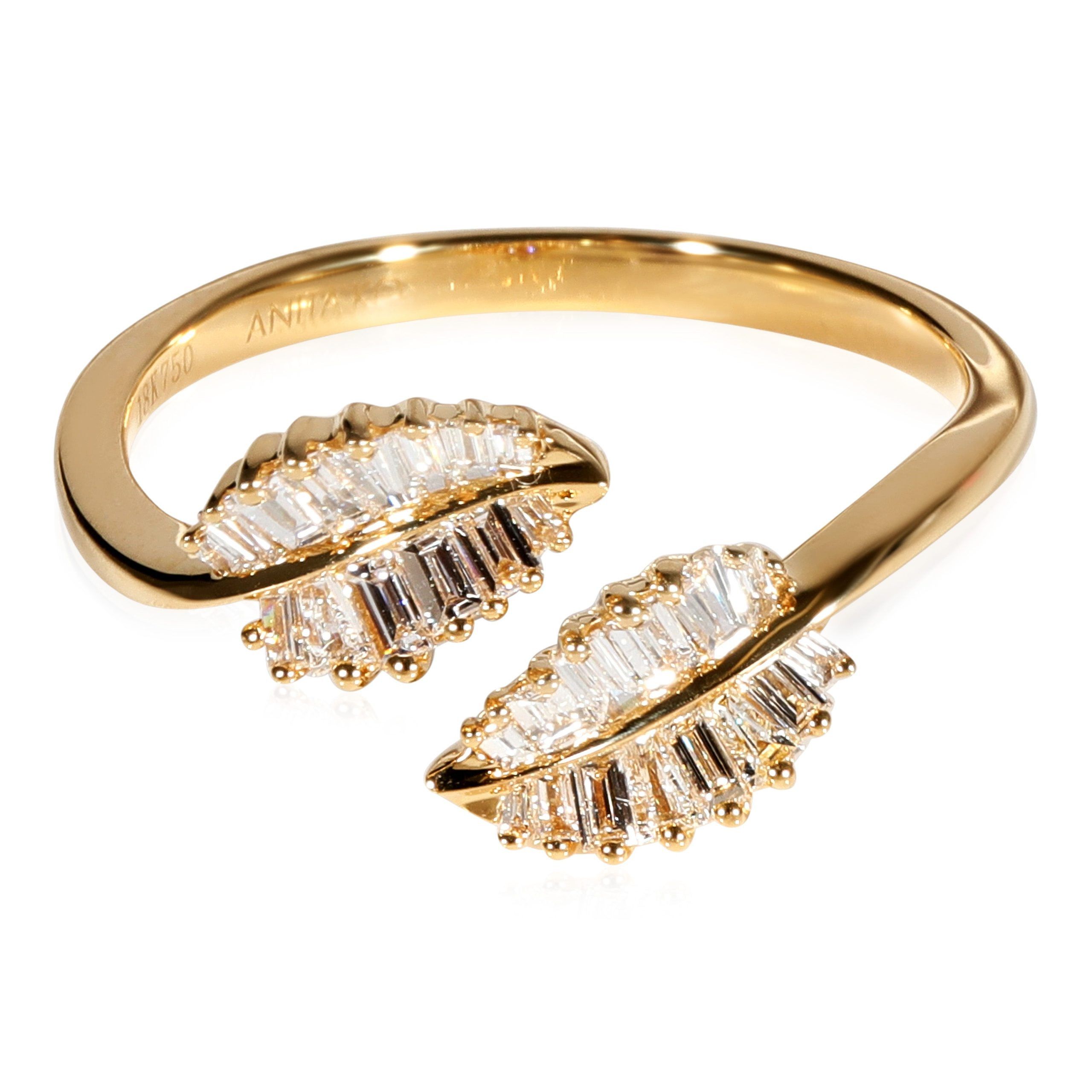 Tiffany & Co. Anita Ko Palm Leaf Ring iin 18k Yellow Gold 0.37 CTW, Small Model | Grailed