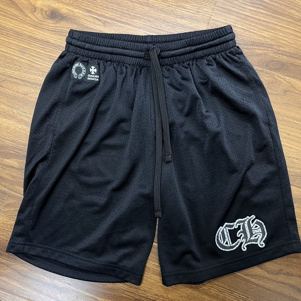 Chrome Hearts Chrome Hearts Black Mesh Varsity Shorts | Grailed