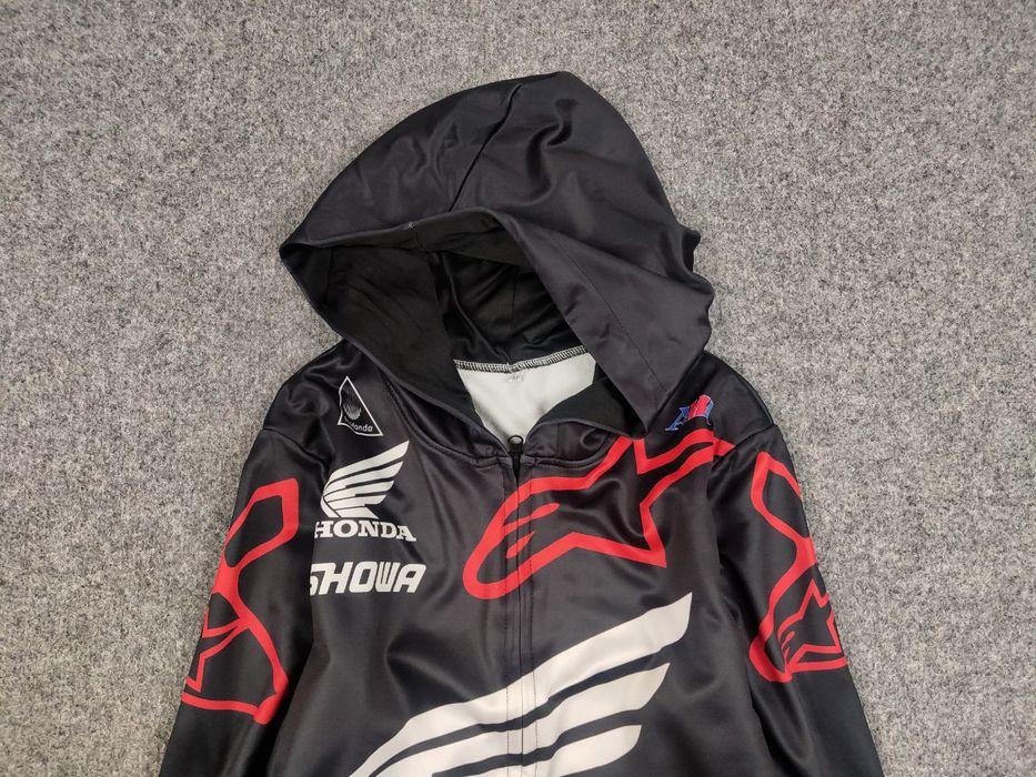 Vintage Vintage 90's Honda HRC Racing Logo Pattern White Zip Hoodie ...