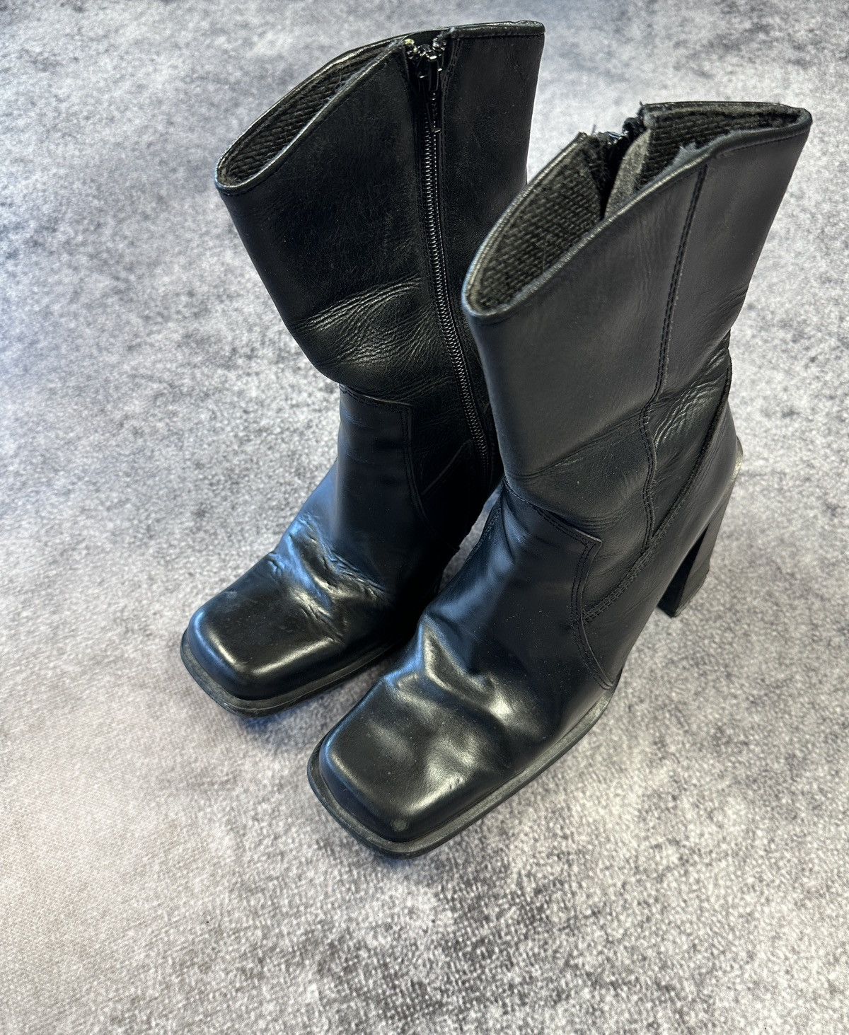 Designer Y2K Vintage Leather High Shoes Avant Garde Style Opium USA O ...