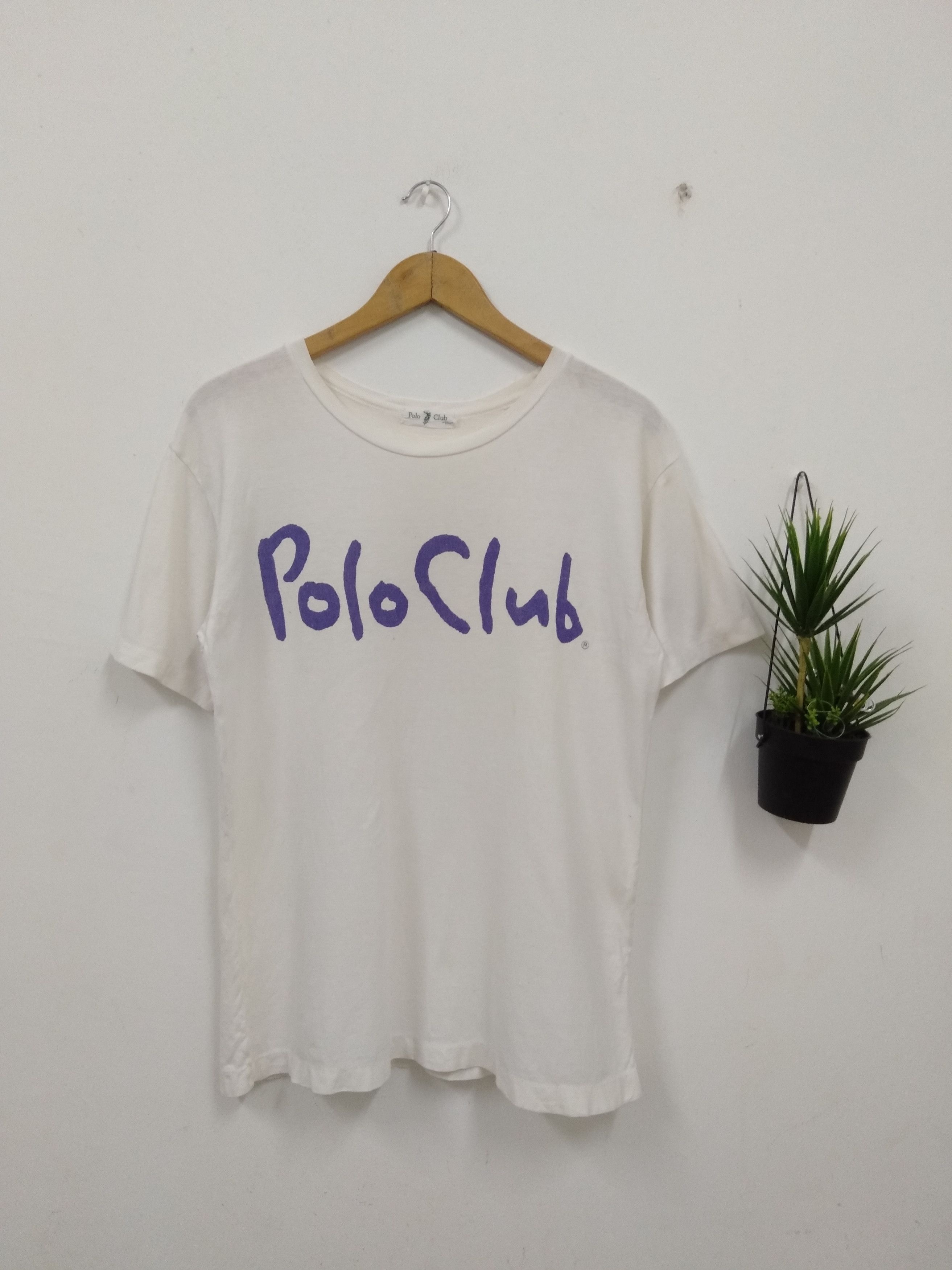 Ralph Lauren Vintage 90s Polo Club big logo single stich t shirt | Grailed