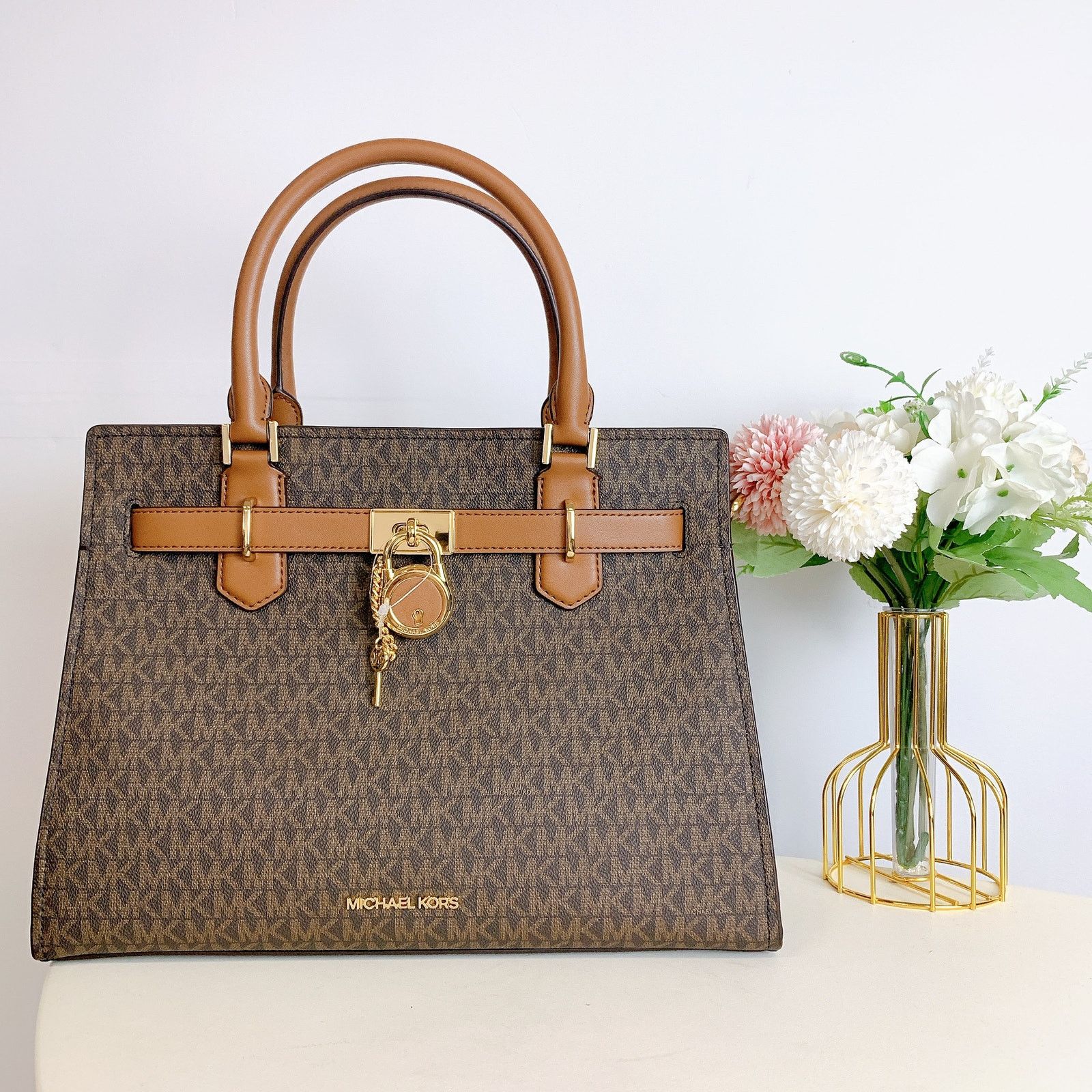 Michael Kors Michael Kors 35F1GHMS2B Hamilton Medium Satchel IN BROWN | Grailed