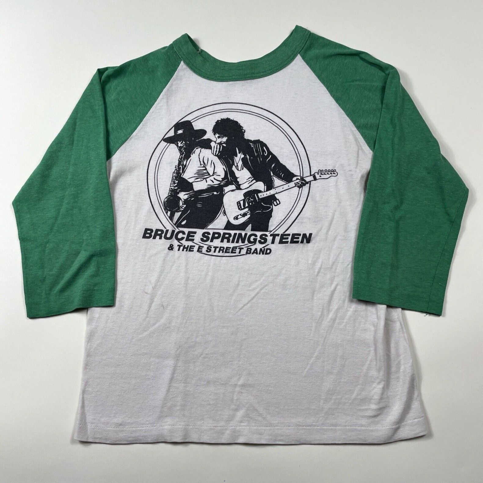 Born Vintage 1975 Bruce Springsteen Born To Run Shirt Medium 70s 3/4 ...