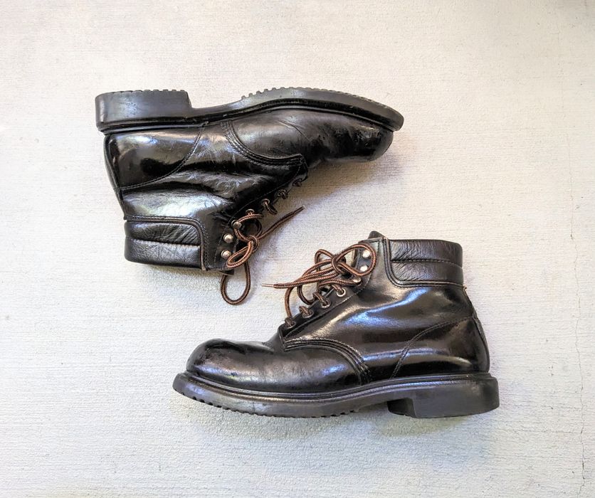 Red Wing Vintage Red Wings Work Boots 8.5 Wide Combat Black Leather ...