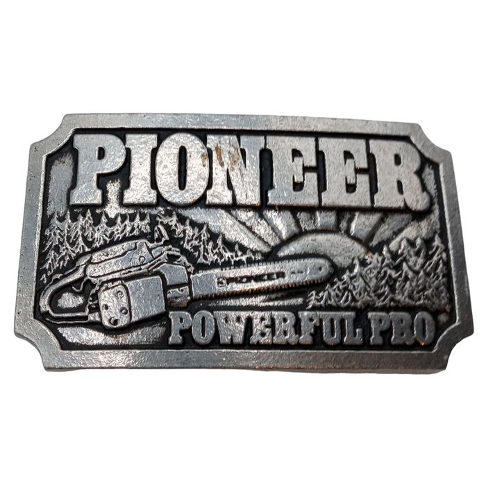 Vintage Pioneer Chainsaw Belt Buckle Powerful Pro Loggers Logging | Grailed