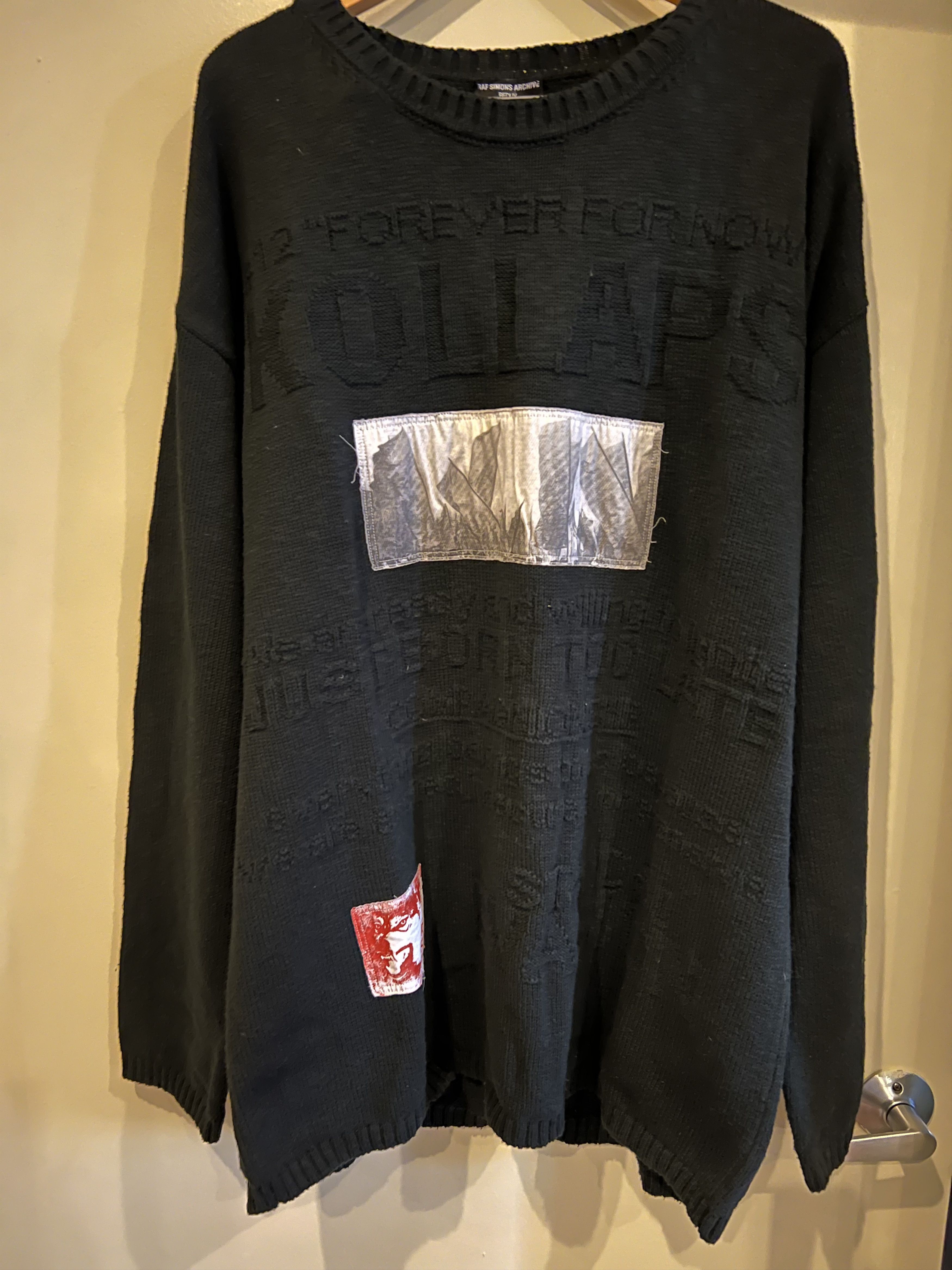 Raf Simons Raf Simons Archive Redux 'Kollaps' Patches Sweater | Grailed