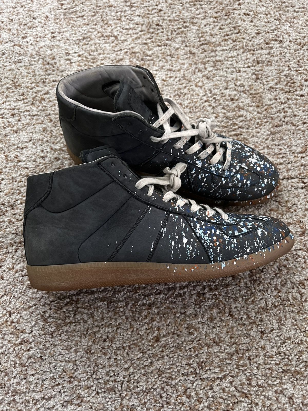 Maison Margiela Maison Margiela High Top Gats Paint Splatter | Grailed
