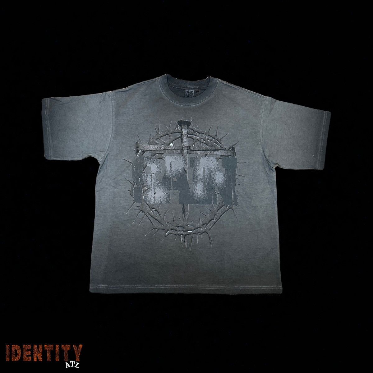 Saint Vanity SAINT VANITY CROSS TEE DARK GREY | Grailed