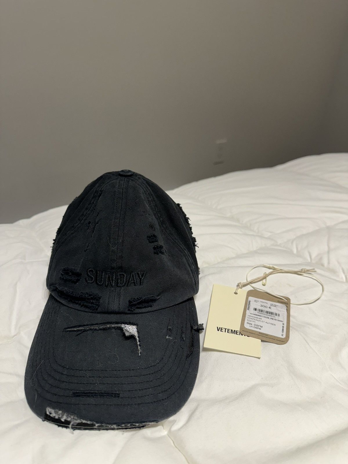 Vetements Vetements Sunday Distressed Cap/Hat | Grailed