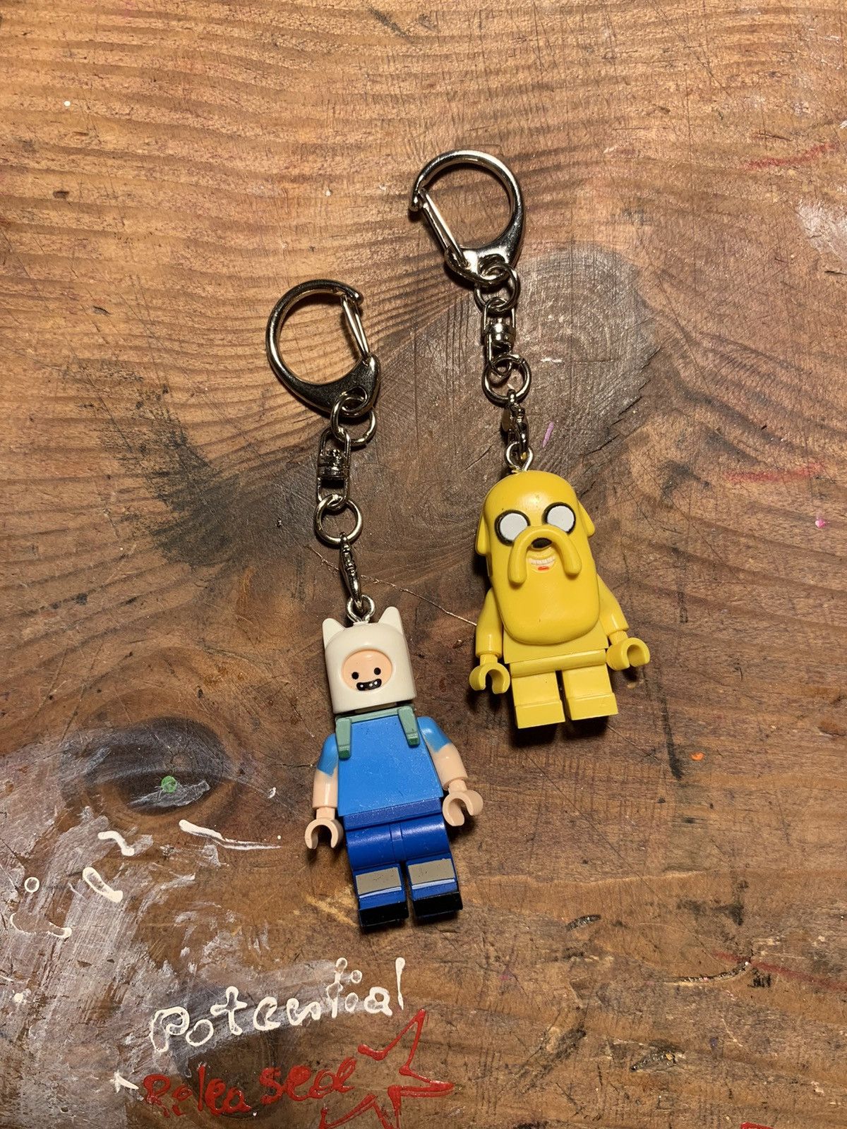 Cartoon Network Adventure Time Finn and Jake custom minifigure keychain ...