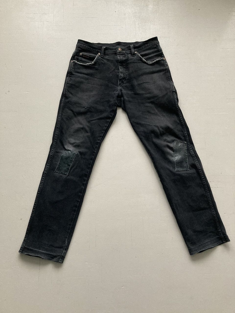 Wrangler JEANS WRANGLER TEXAS RIPPED WITH LEATHER PATCHES | Grailed
