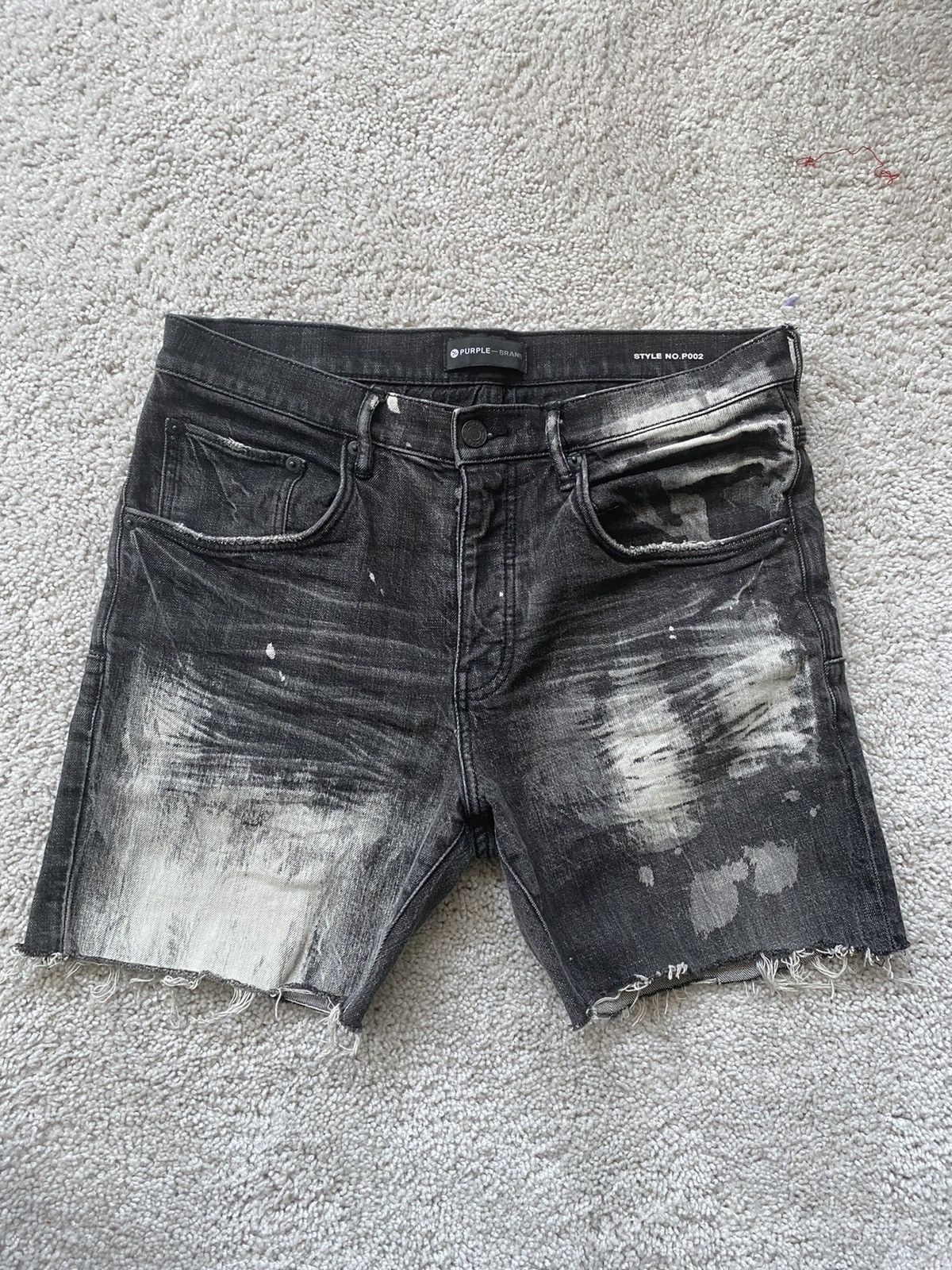 Purple Brand Purple Brand painted+distressed cutoff jorts | Grailed