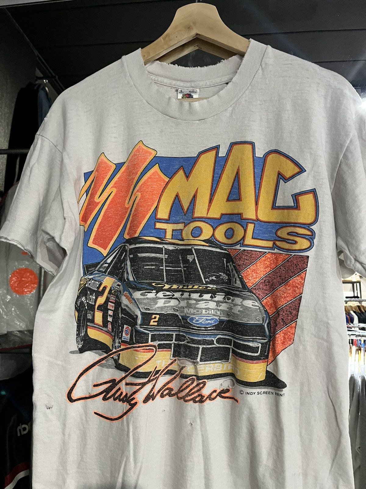 Vintage Vintage 1990s MAC Tools Rusty Wallace NASCAR Racing T-Shirt ...
