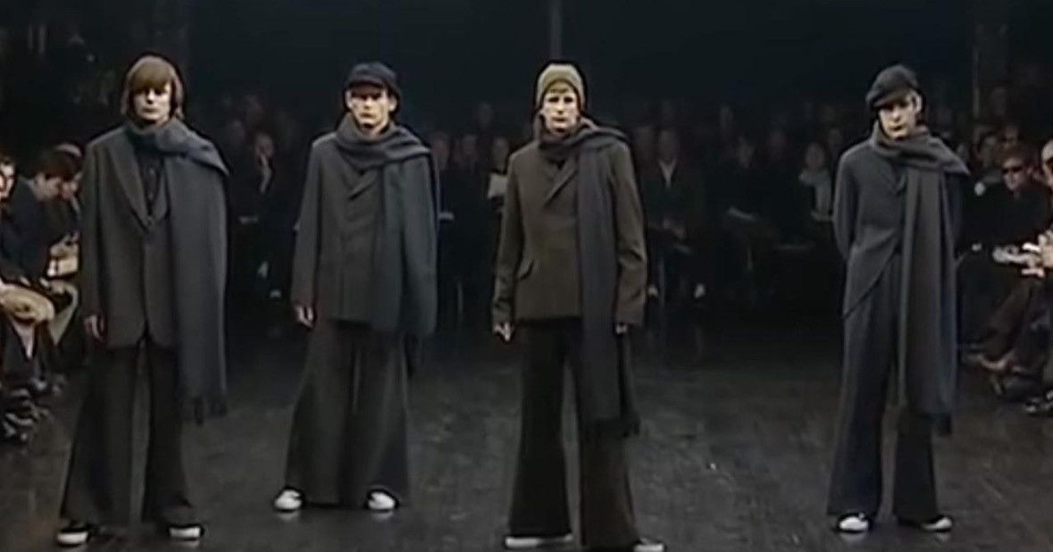 Yohji Yamamoto Yohj Yamamoto Pour Homme brown wool ultra flare pants ...