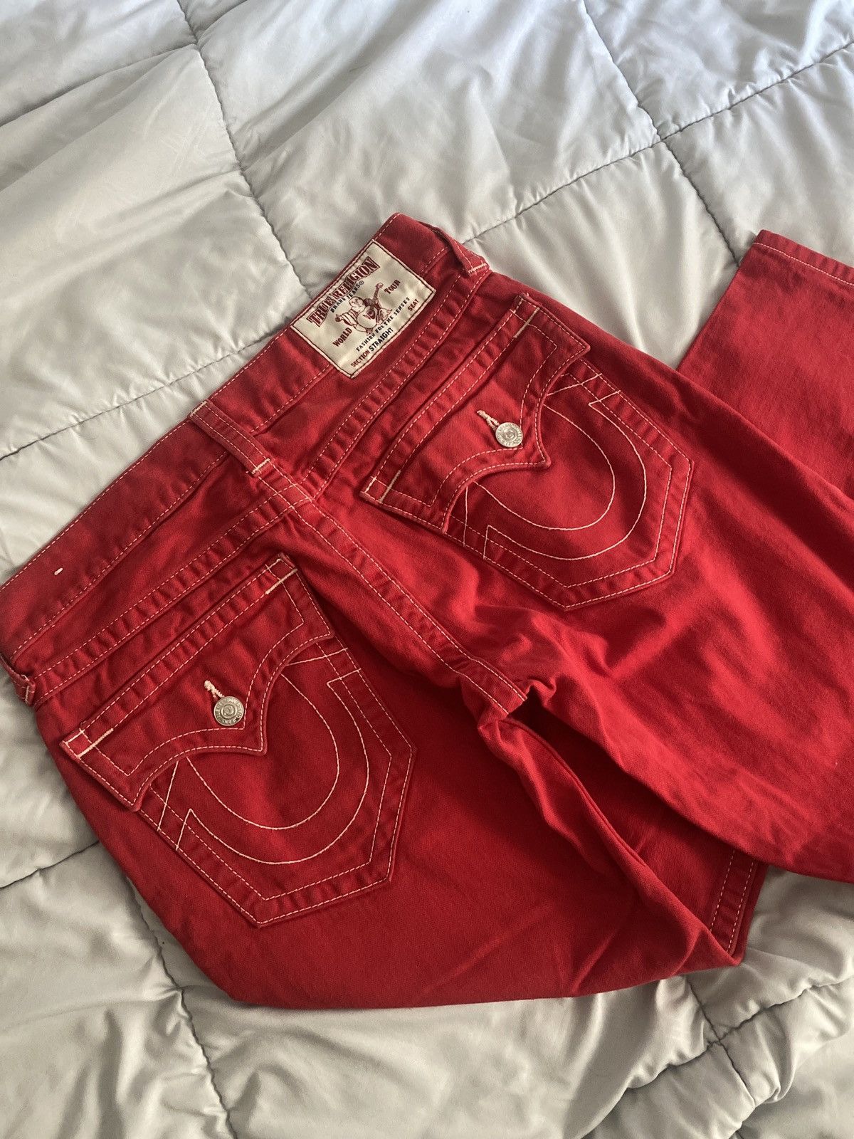 True Religion True religion red denim jeans | Grailed