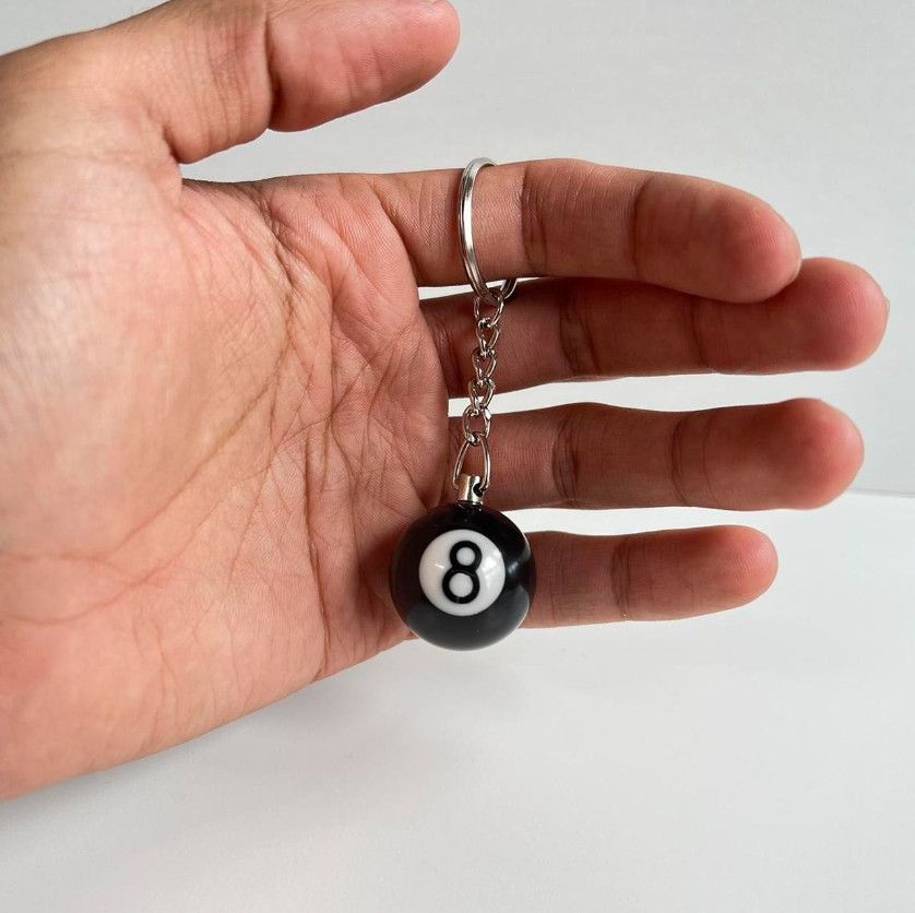 Sterling Silver y2k 2000s 8 ball keyring keychain | Grailed
