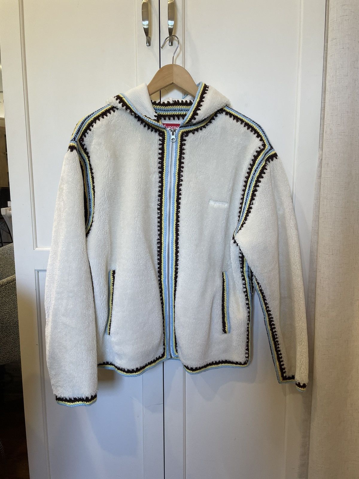 Supreme Supreme Fleece Crochet Edge Zip Up Hoodie | Grailed