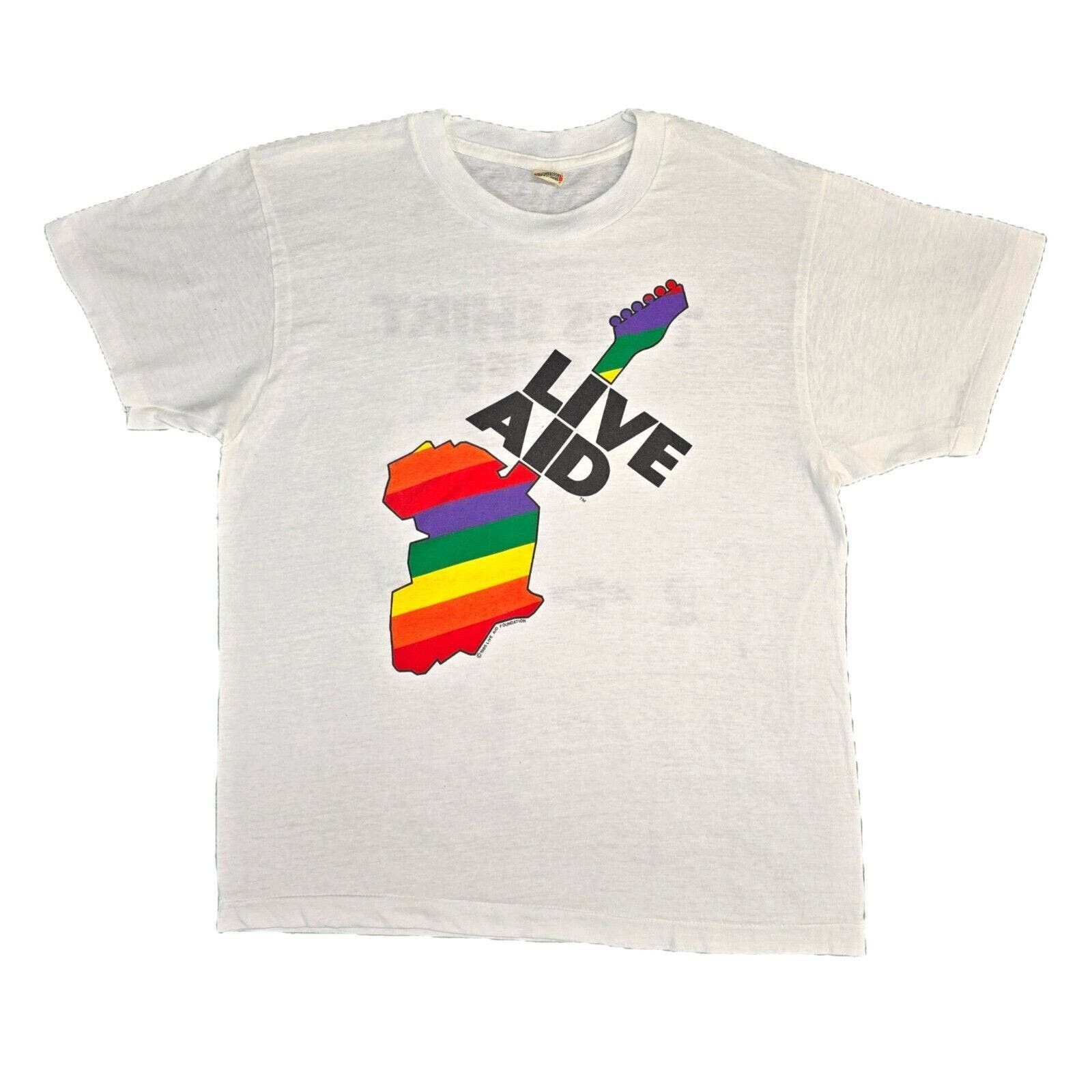 Screen Stars Vintage 1985 Live Aid Large Shirt Queen Freddie Mercury ...