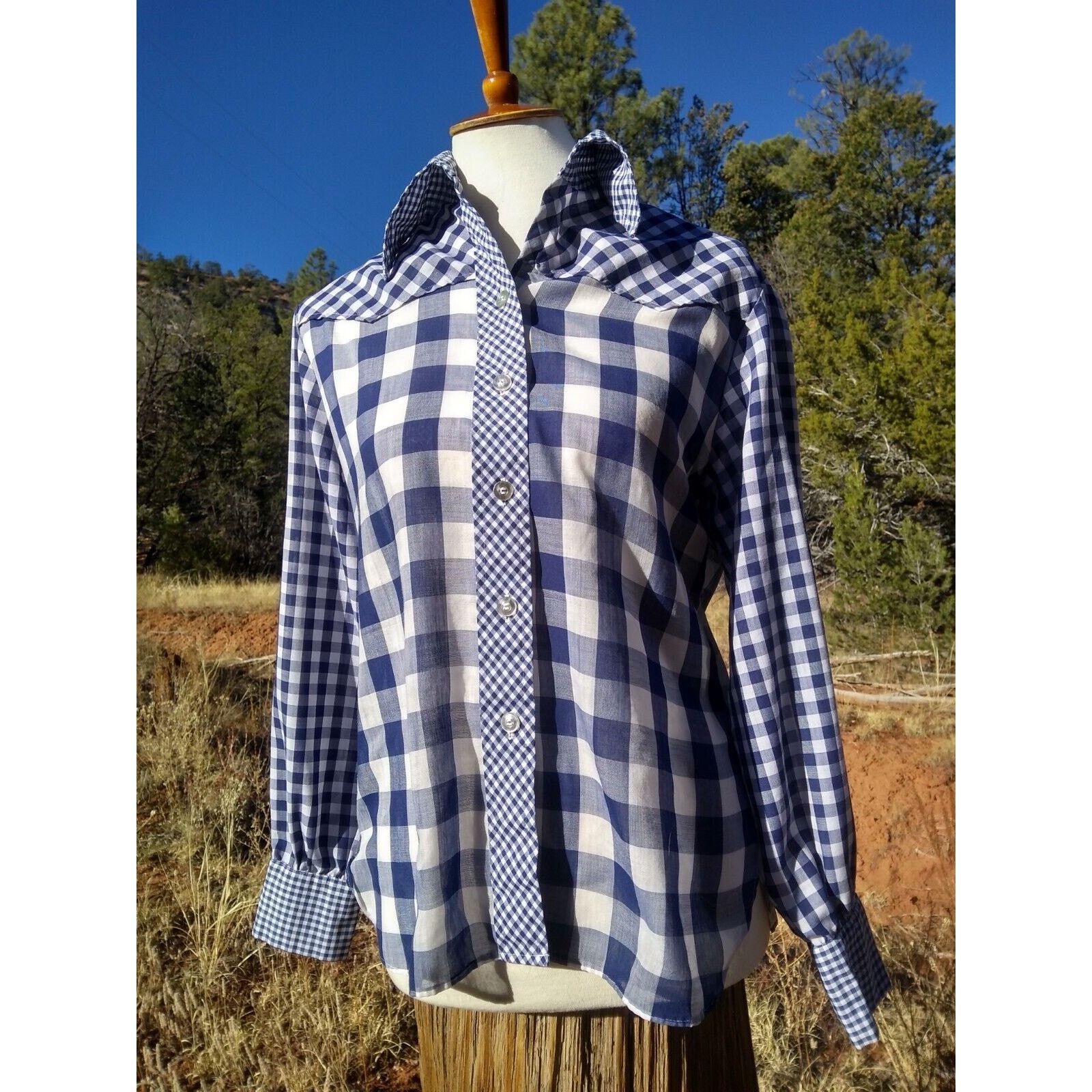 Wrangler True Vintage 1970 Jeanie by Blue Bell Gingham Checked Shirt ...