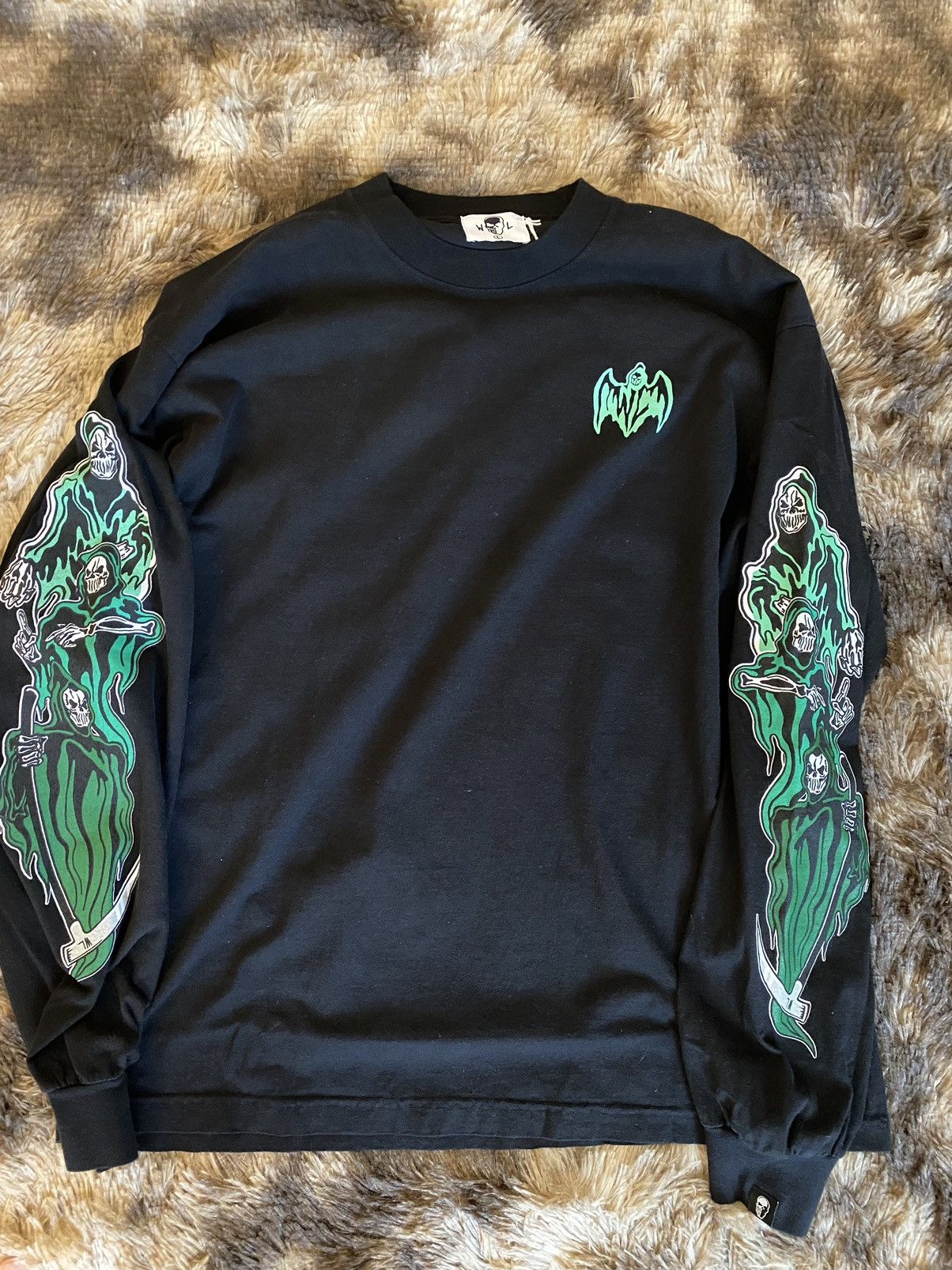 Warren Lotas Warren Lotas Three Reapers Long Sleeve T-Shirt - Green (L ...