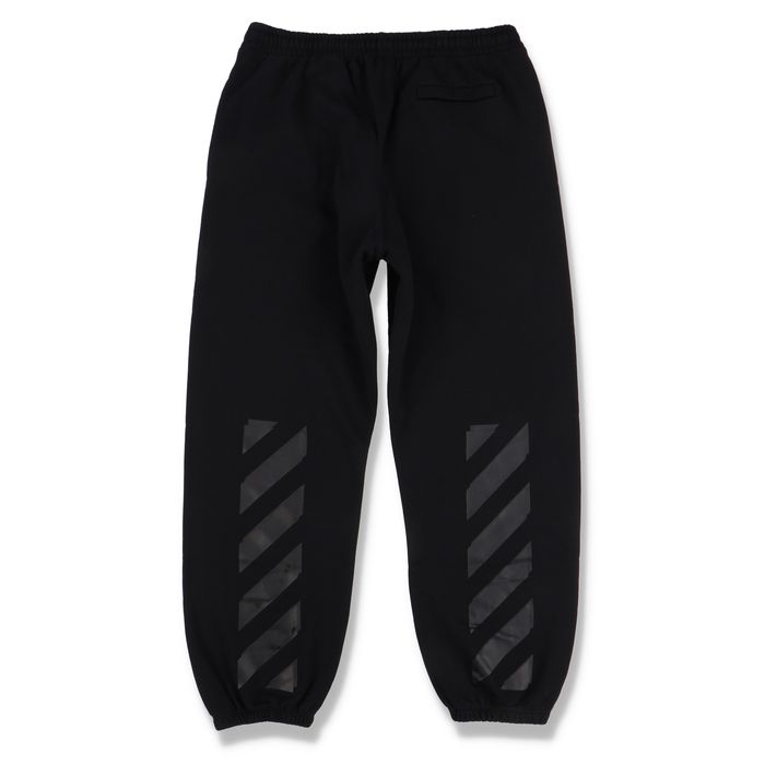 Off-White Black Logo Rubber Diagonals Sweatpants | Grailed