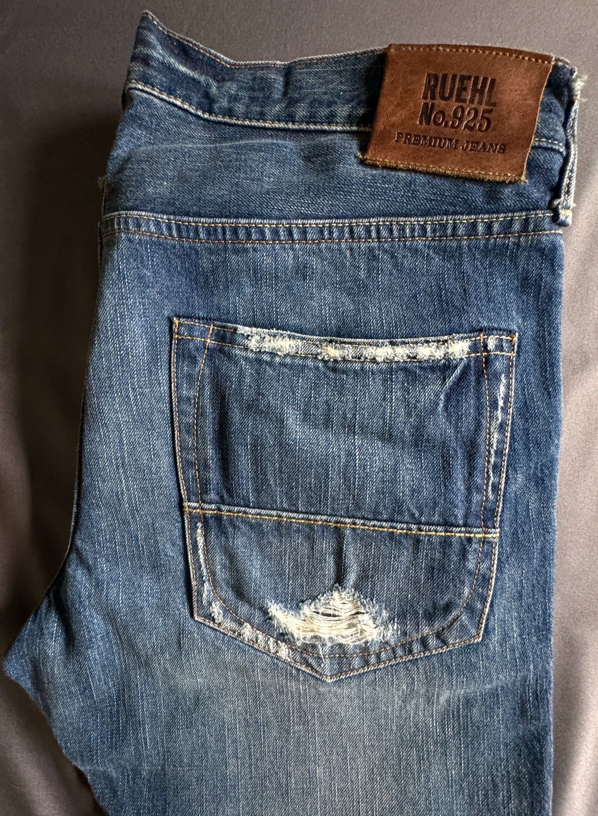 Ruehl No. 925 Ripped And Repaired Heavily Washed Denim | Grailed