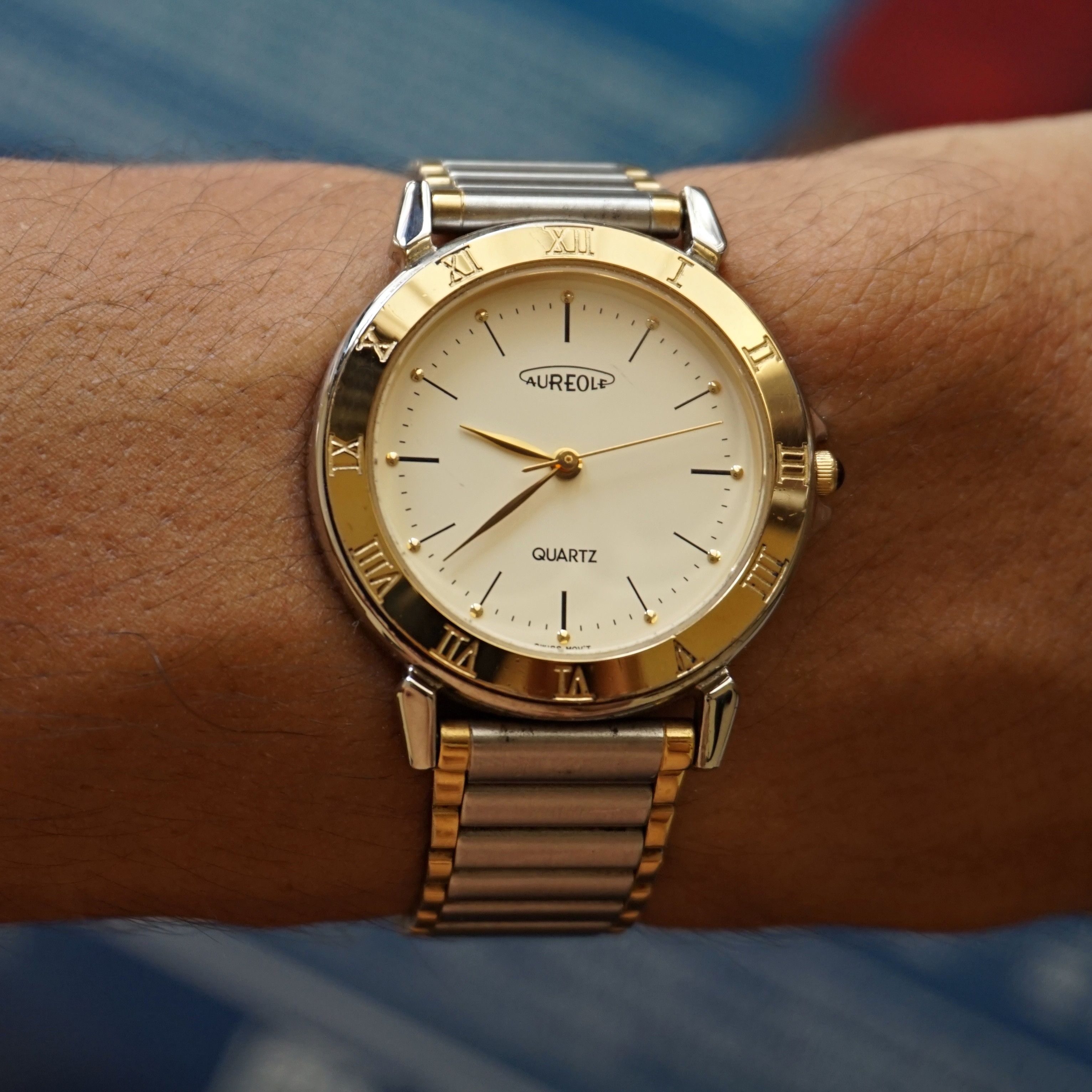 Vintage × Watch 70s Aureole Swiss Made Watch Roman quartz | Grailed