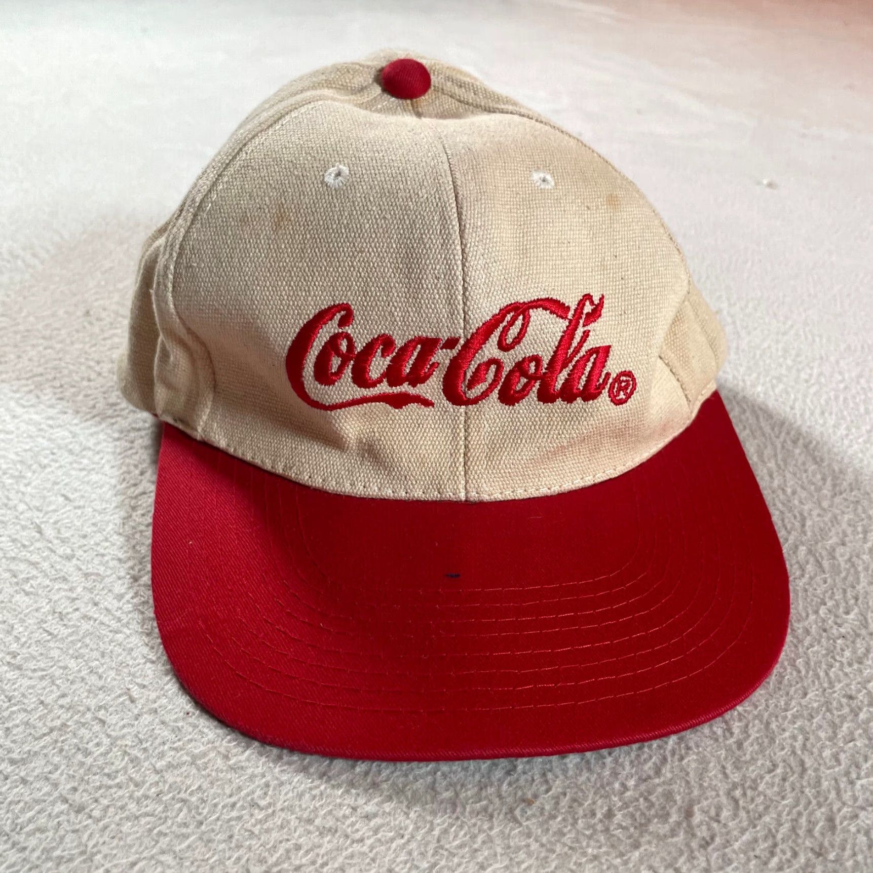 Disney Authentic Mens White Vintage Style Coca Cola Baseball Cap ...