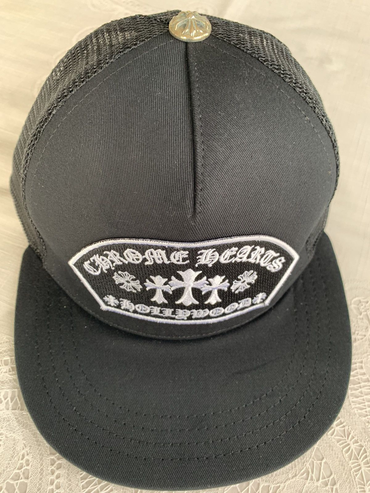 Chrome Hearts Chrome Hearts triple Cross Trucker Hat | Grailed