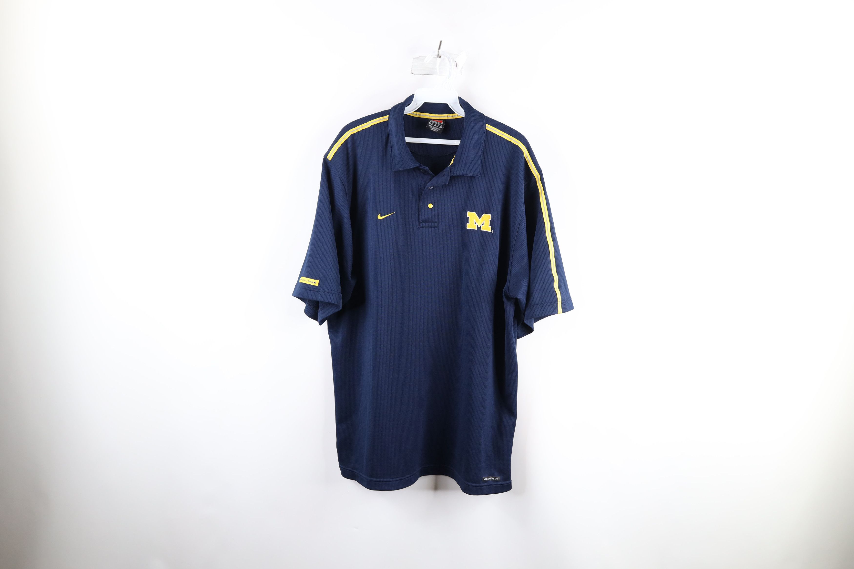 Nike Vintage Nike Mini Swoosh University of Michigan Polo Shirt | Grailed