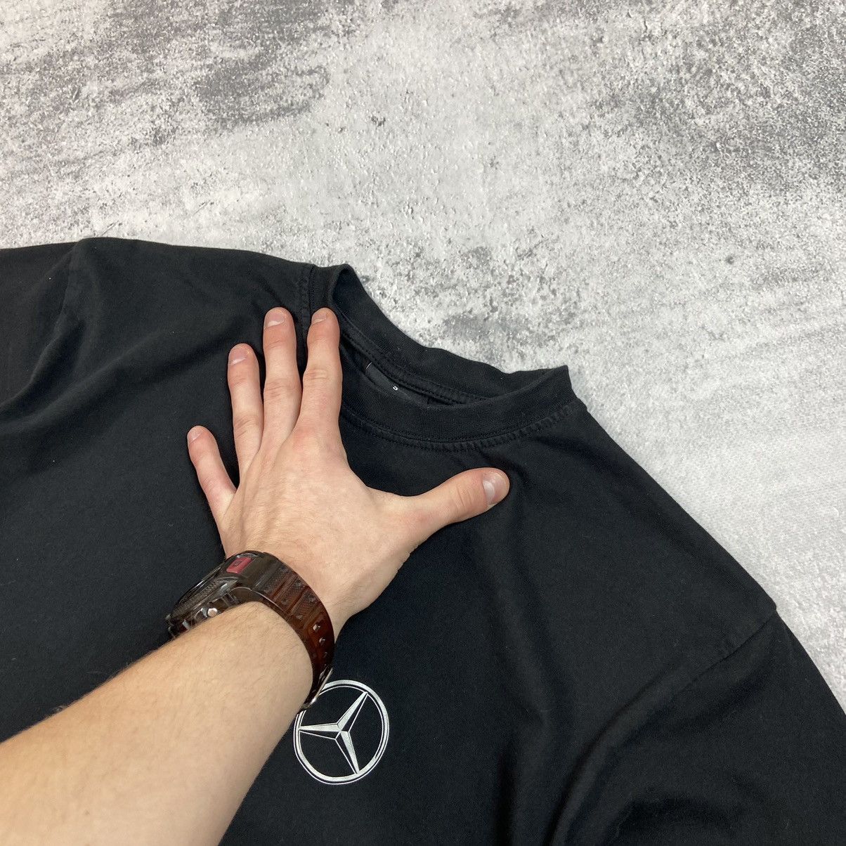 Vintage 00s VINTAGE MERCEDES BENZ Small Logo Racing Tee Basic | Grailed