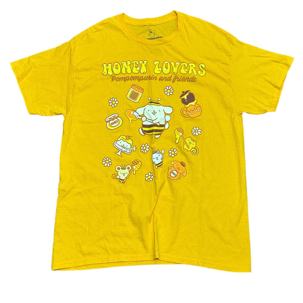 Streetwear Sanrio Pompompurin & Friends Honey Lovers Yellow T-Shirt XL ...
