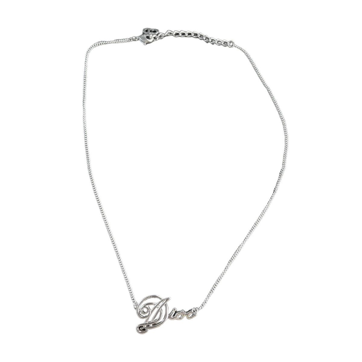Dior Dior Cursive Logo Silver Necklace | Grailed