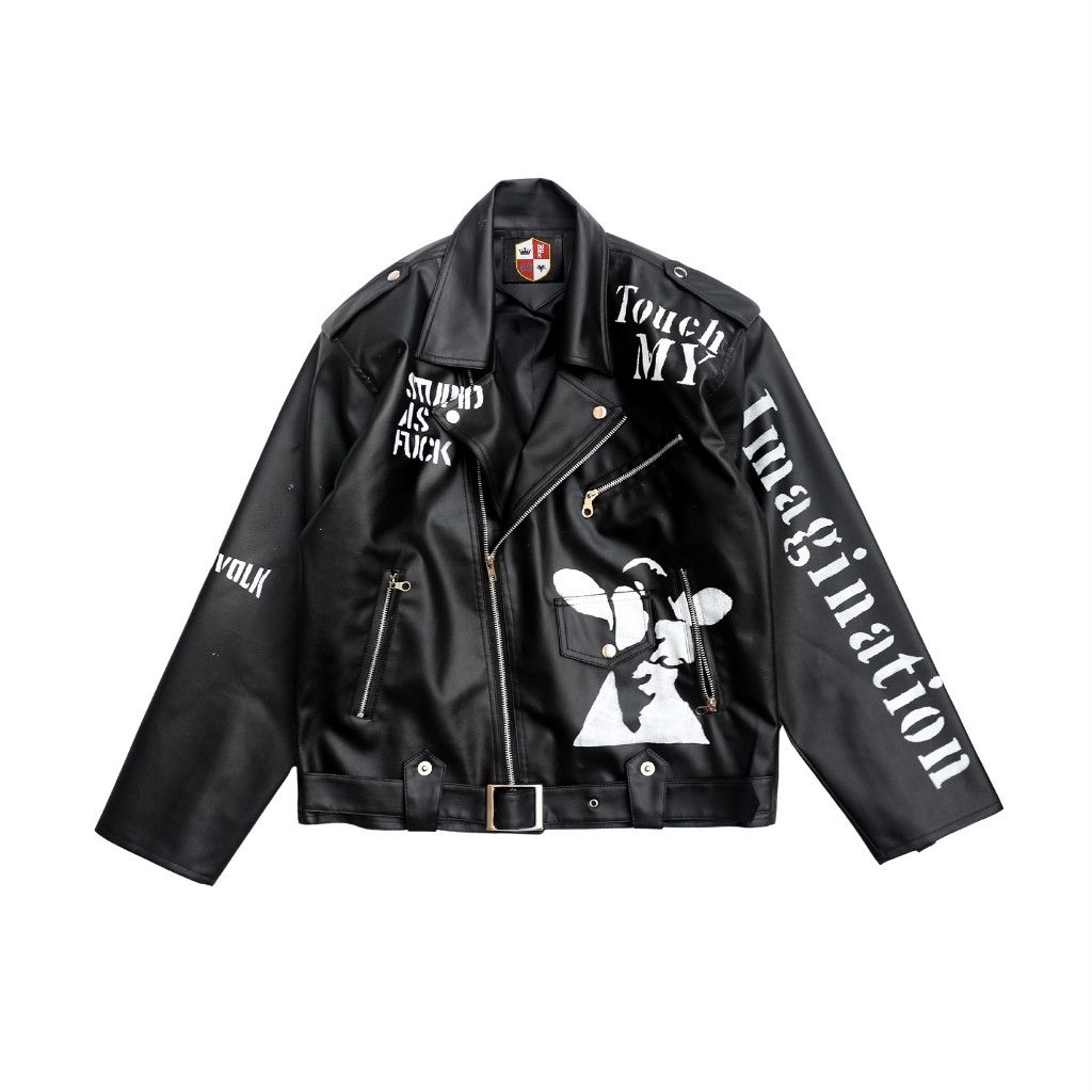 Bomber Jacket Unisex painting synthetic leather jacket | Grailed