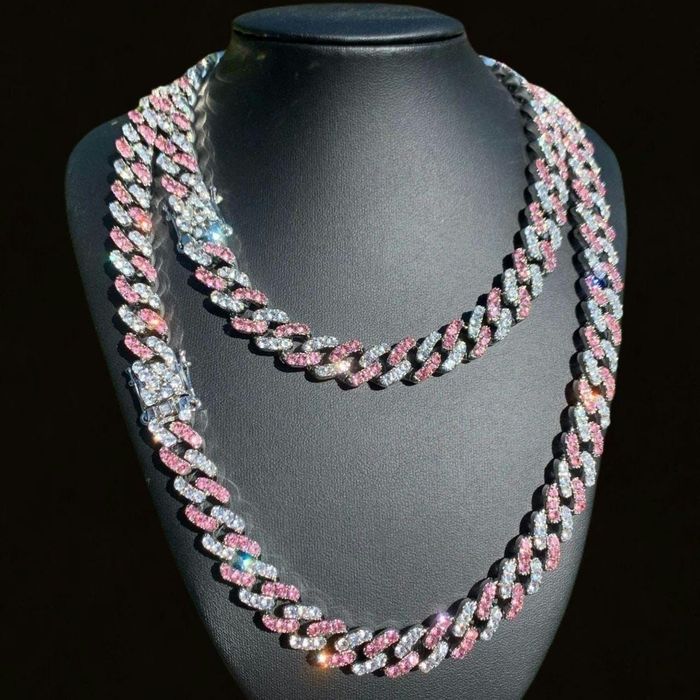 Cuban Link Chain Iced Cuban Link Chain | Two-Tone Cuban Chain 12mm ...