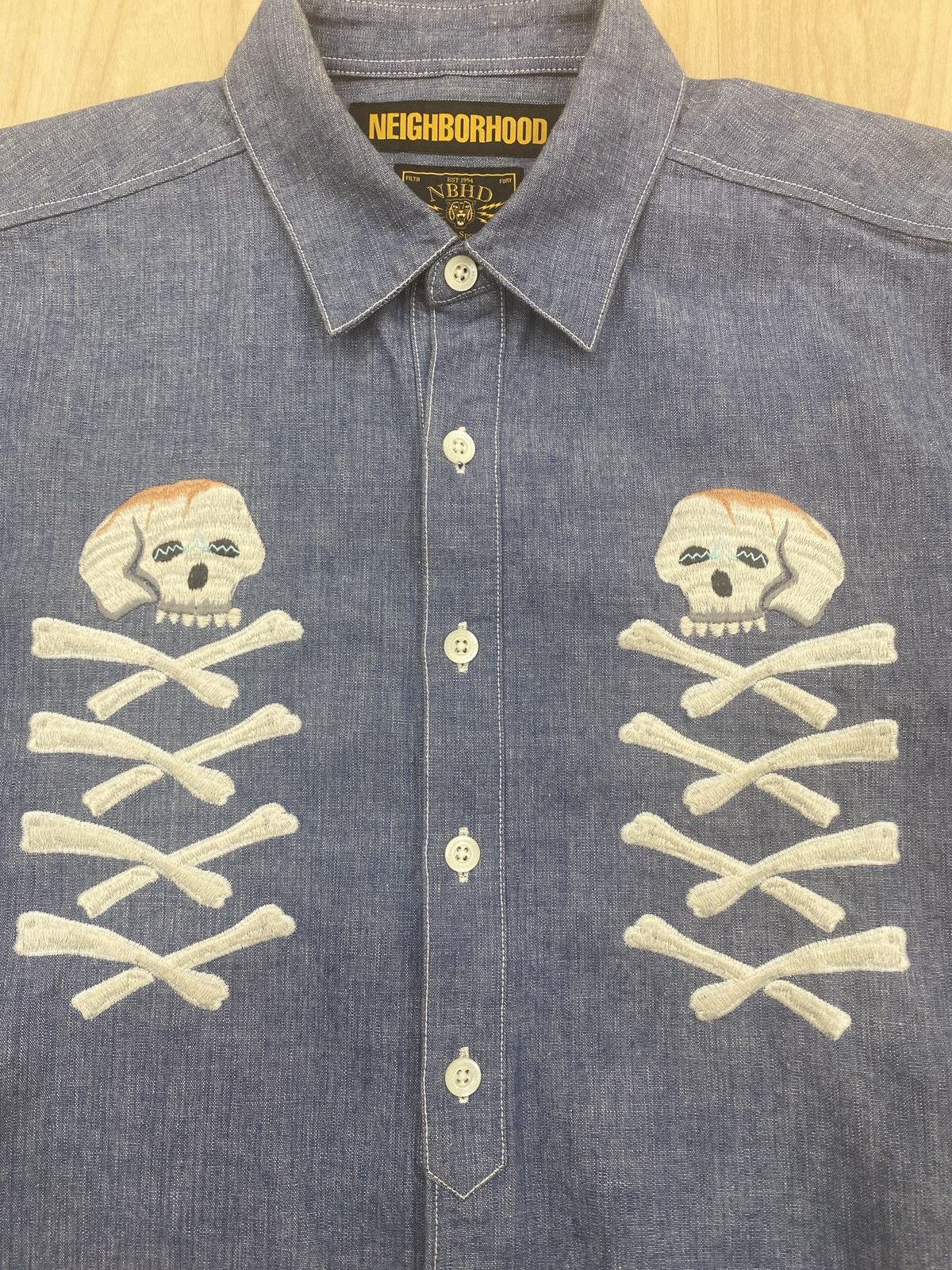 Neighborhood Neighborhood chambaray embroidery shirt | Grailed