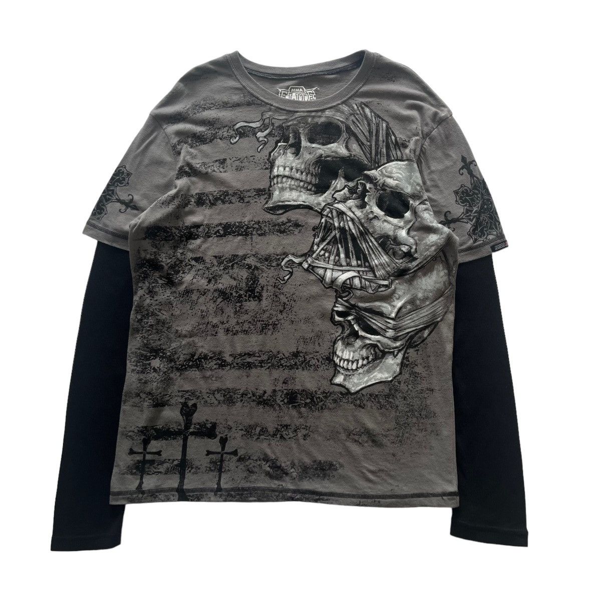 Affliction × Ed Hardy × Streetwear MMA Elite Double Layer Cyber Y2K ...