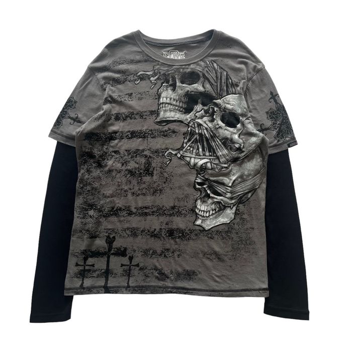 Ed Hardy MMA Elite Double Layer Cyber Y2K Style Long Sleeve | Grailed