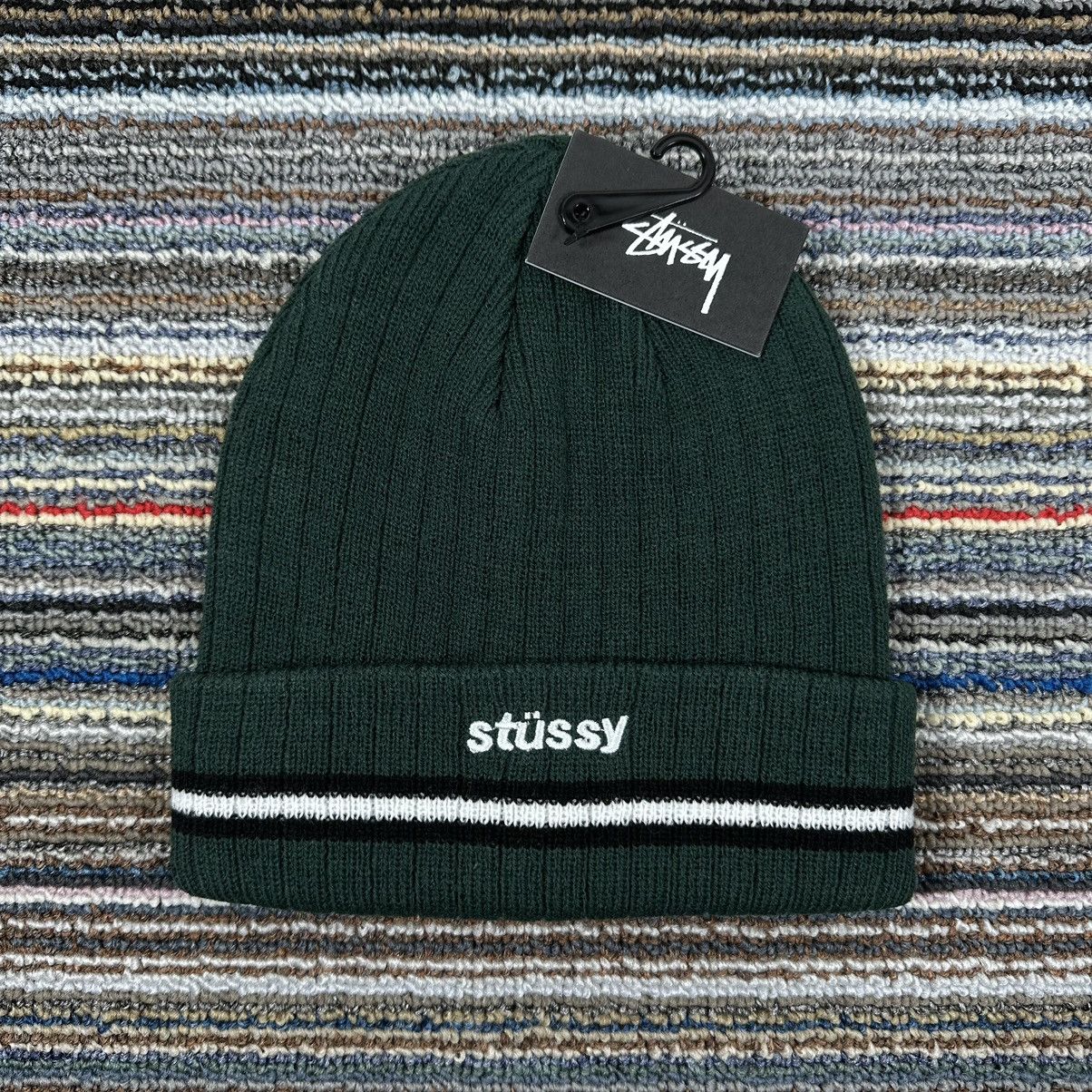 Streetwear × Stussy STUSSY ATHLETIC STRIPED CUFF BEANIE HAT - GREEN | Grailed