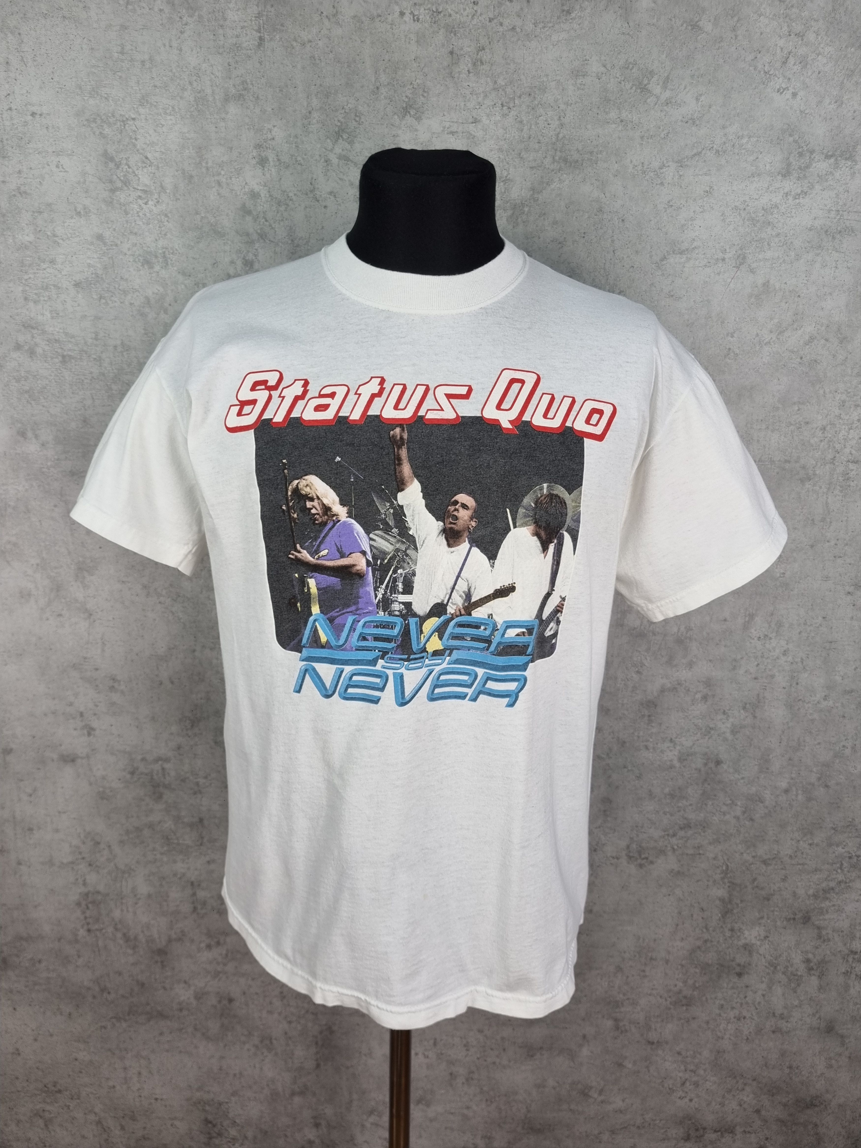 Vintage 02' Status Quo Never Say Never Big Print Tour tee | Grailed