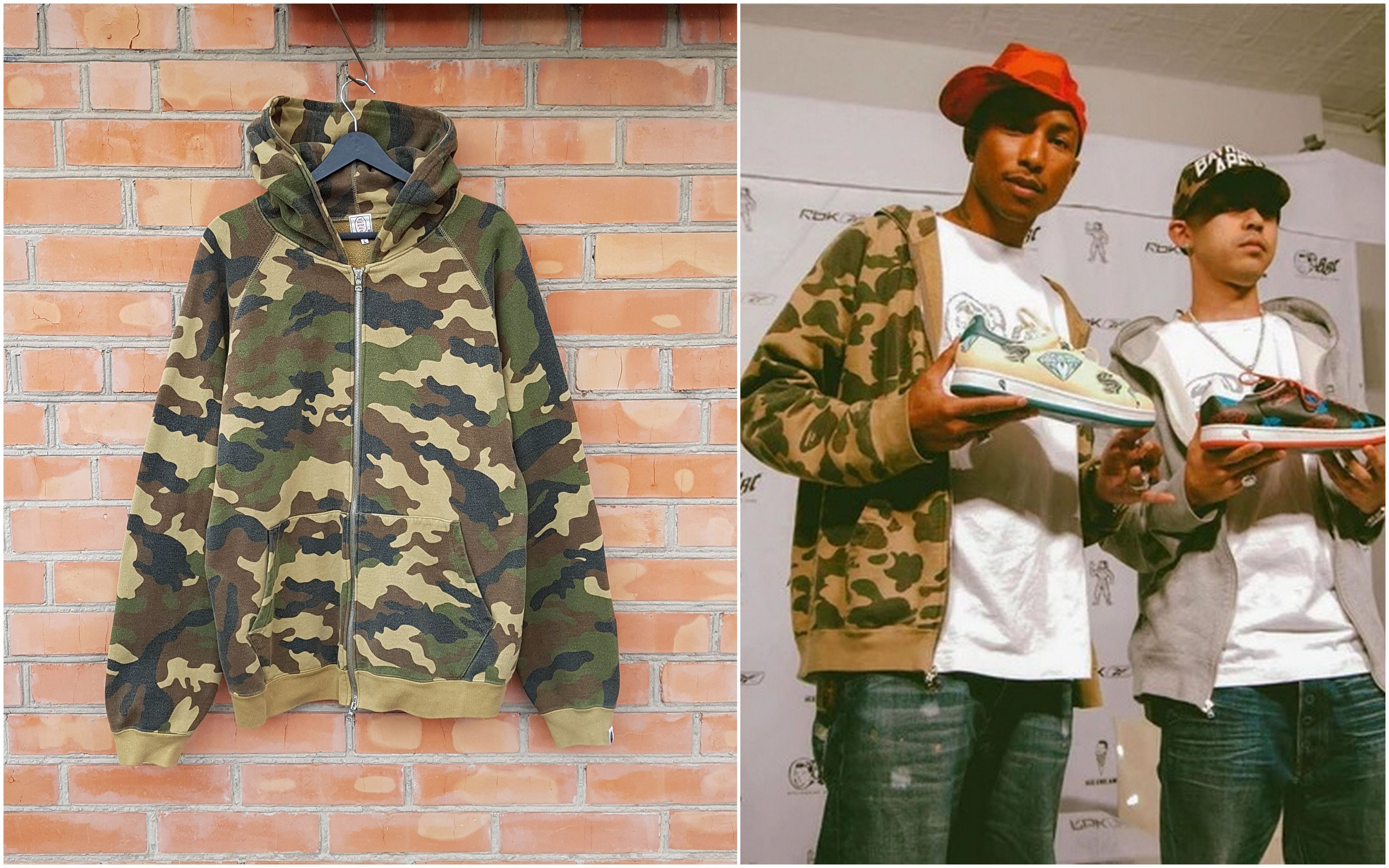 Bape BAPE A Bathing Ape Vintage Pharrell 1st Camo Zip Hoodie | Grailed