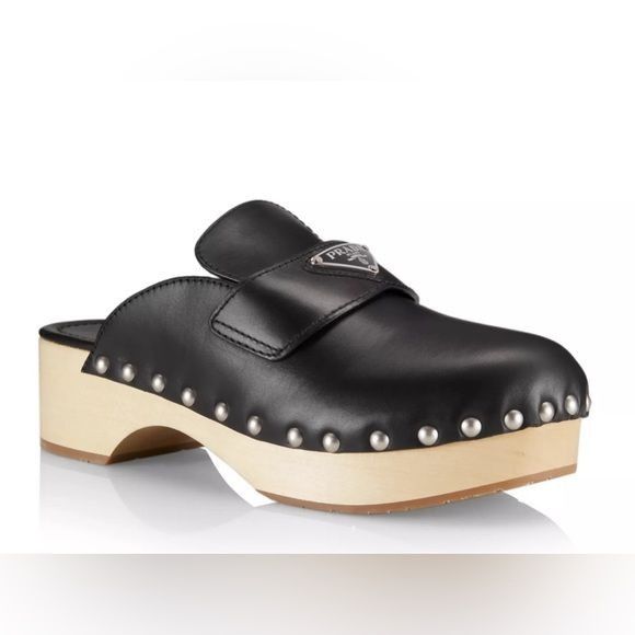 Prada PRADA Studded Leather Clogs | Grailed