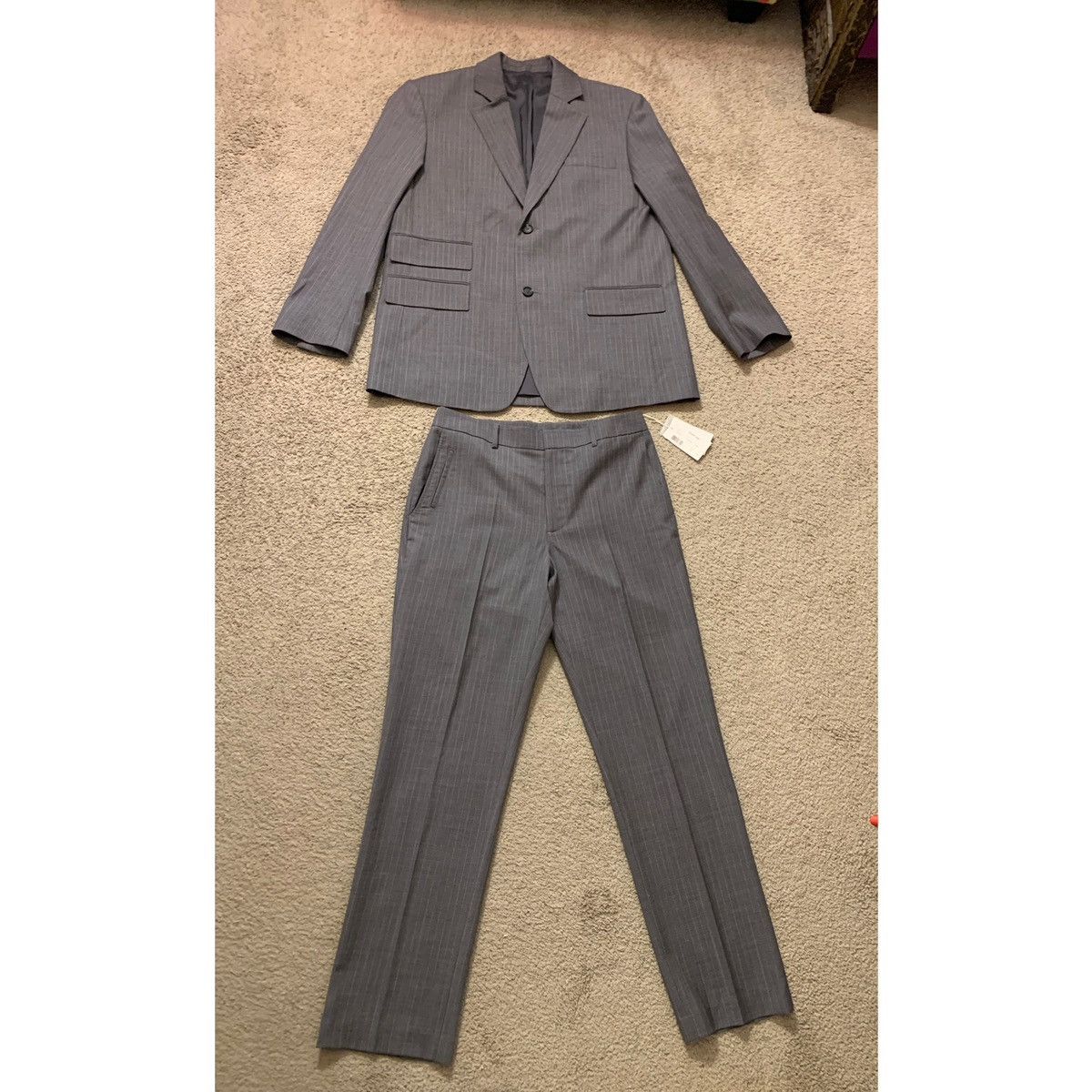 Helmut Lang HELMUT LANG OVERSIZED GREY PINSTRIPES SUIT | Grailed