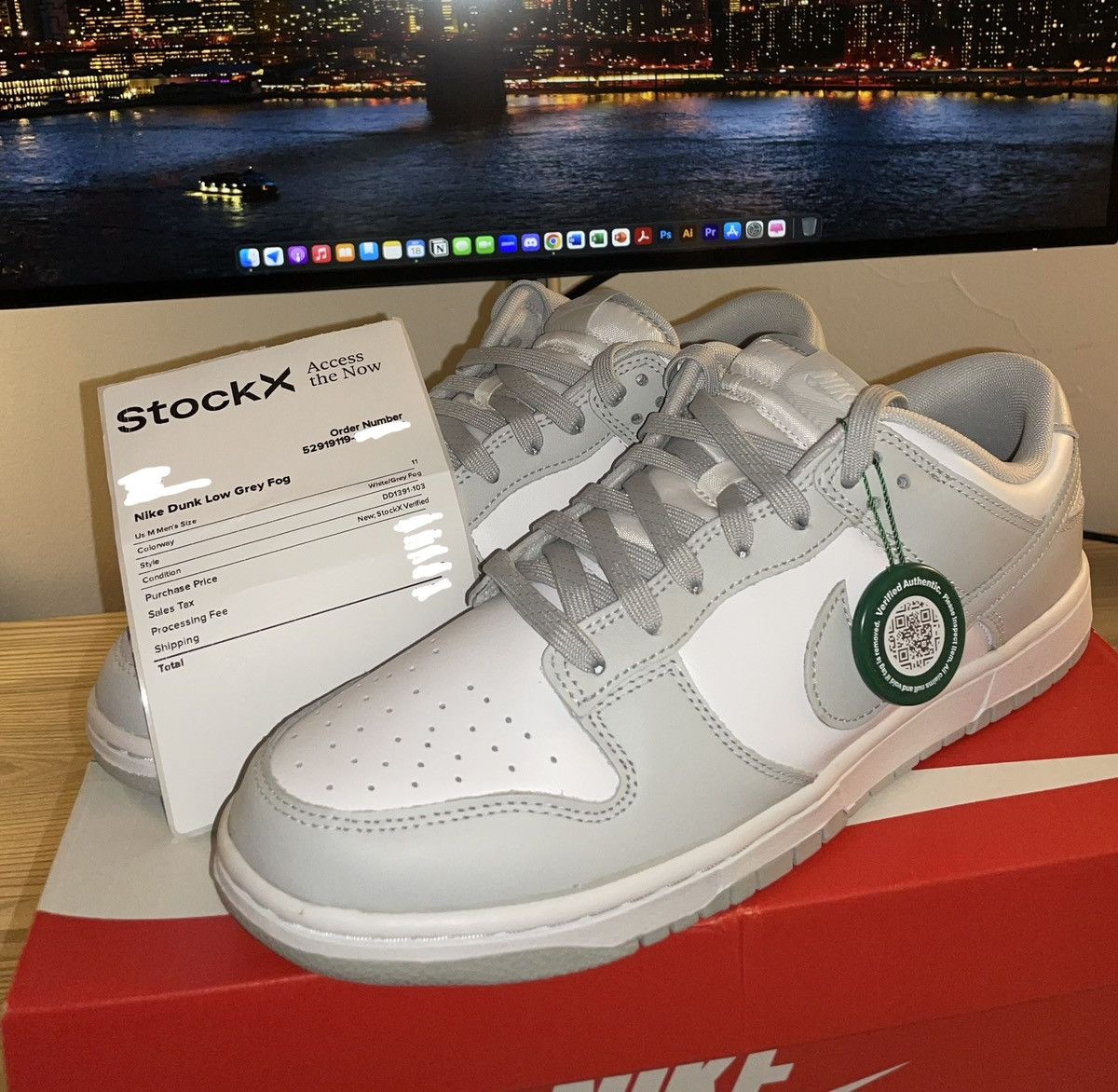 Nike [NEW with receipt] Nike Dunk Low Grey Fog [IN HAND] | Grailed