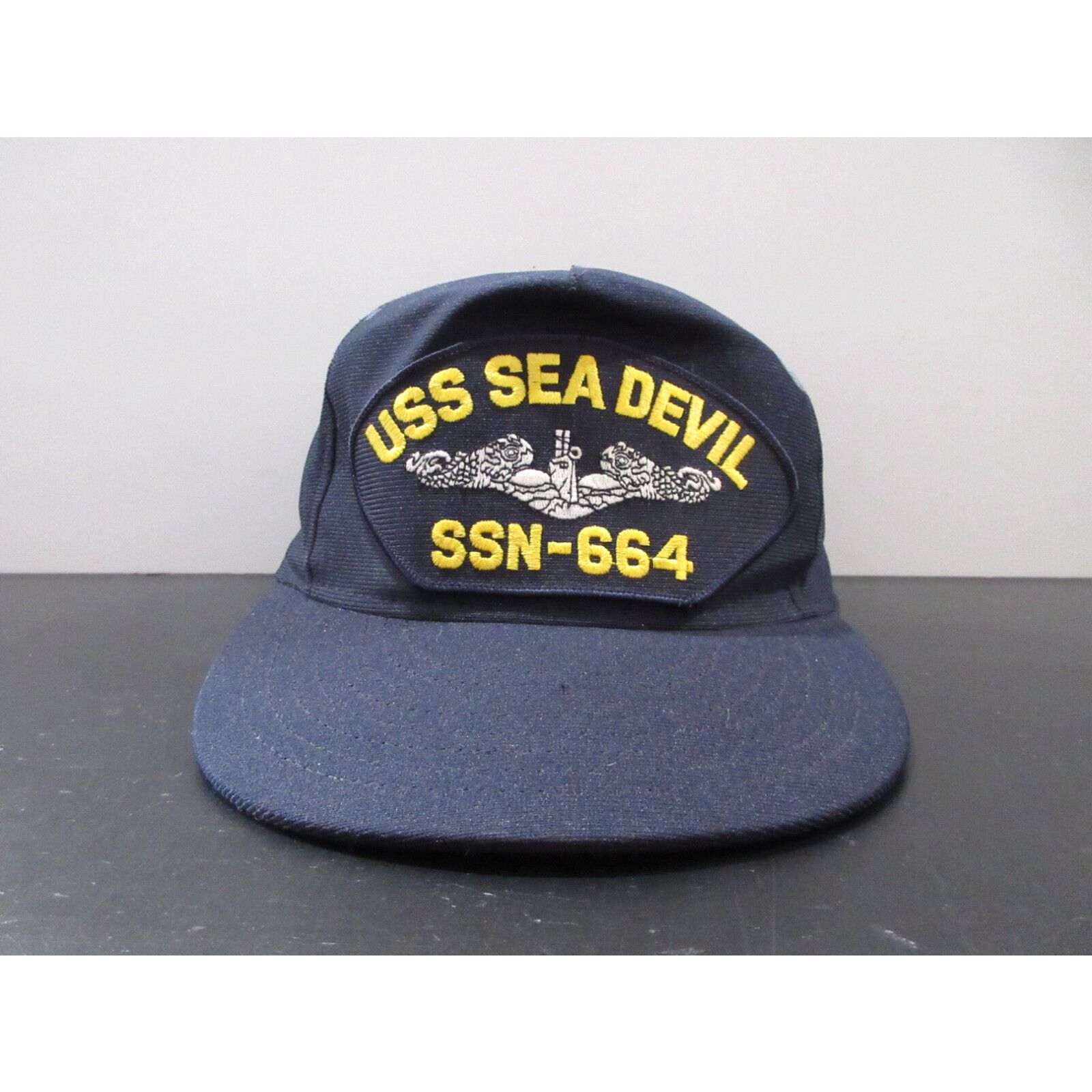 Vintage VINTAGE USS Sea Devil Hat Cap Snap Back Blue Military Navy Ship ...