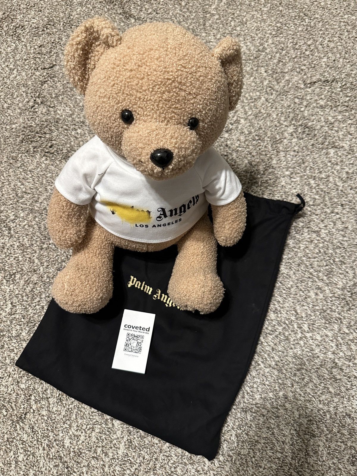 Palm Angels Palm Angels Beige Sprayed Logo Teddy Bear Rare | Grailed