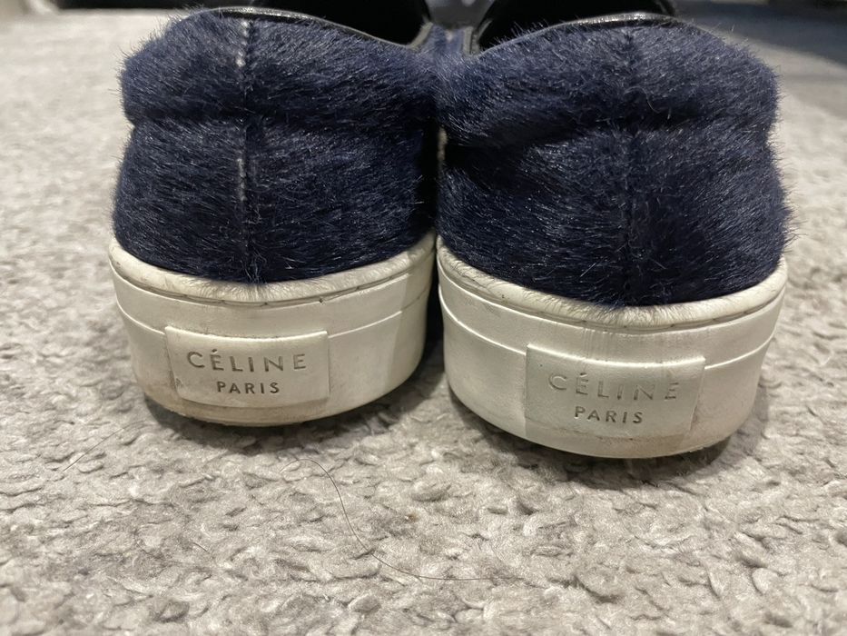 Celine Celine fur slip on | Grailed