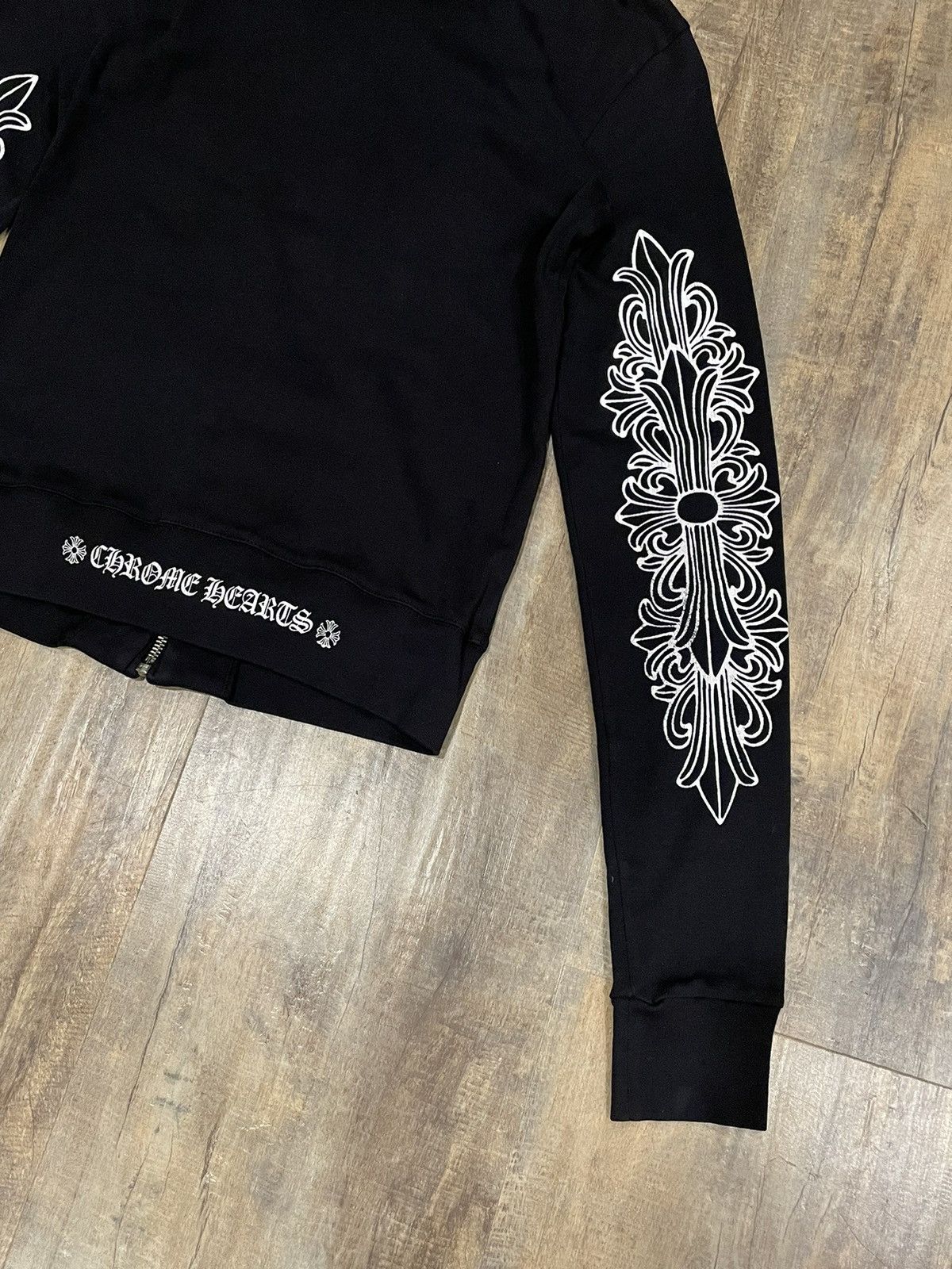 Chrome Hearts RARE Chrome Hearts Floral Cross Track Jacket Black Zip Up ...