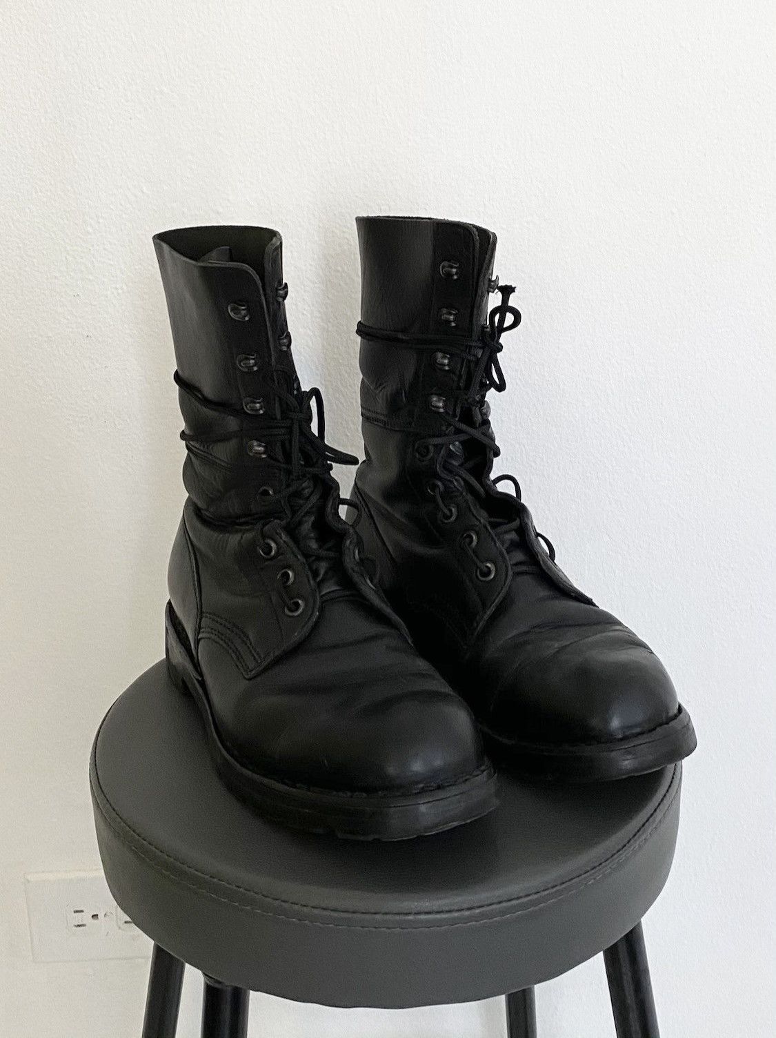 Bundeswehr × Military × Vintage Austrian Paratrooper Black Combat Lace ...